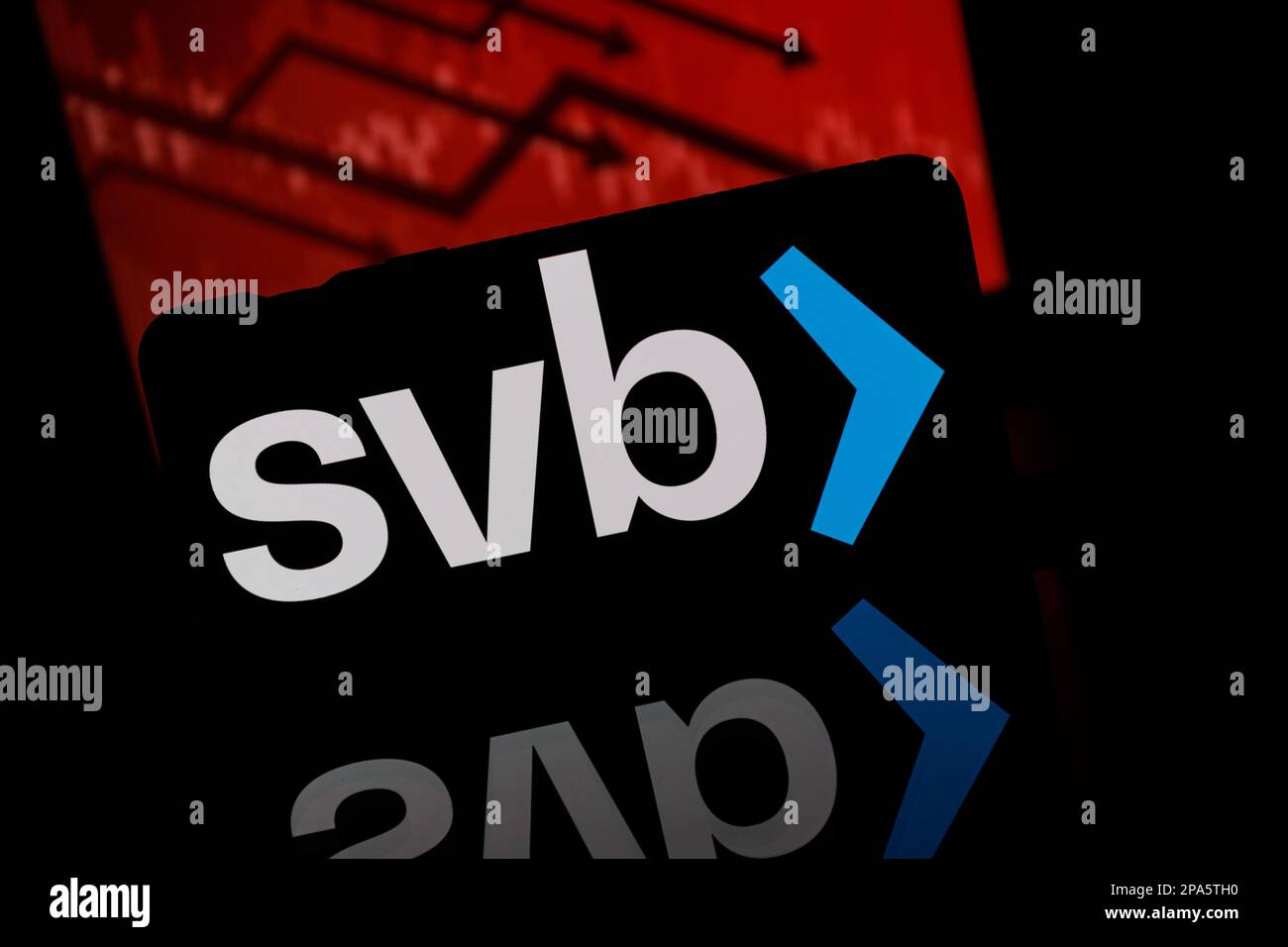 Kaunas, Lithuania - 2023 March 11: Silicon Valley Bank logo in red ... Kaunas, Lithuania - 2023 March 11: Silicon Valley Bank logo in red ...