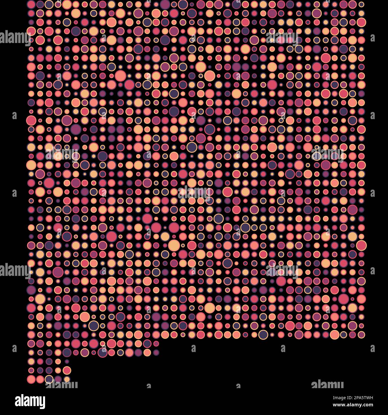 New mexico Map Silhouette Pixelated generative pattern illustration ...
