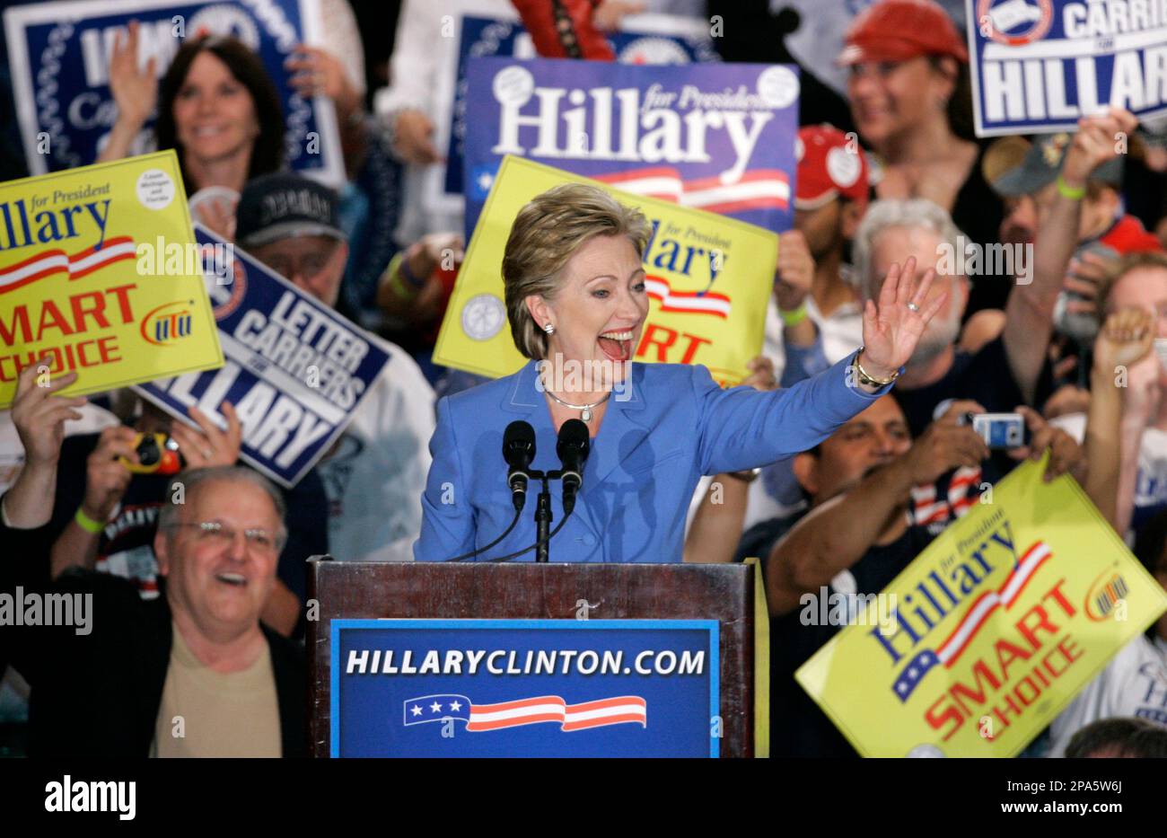 Democratic presidential hopeful Sen. Hillary Rodham Clinton, D-N.Y ...