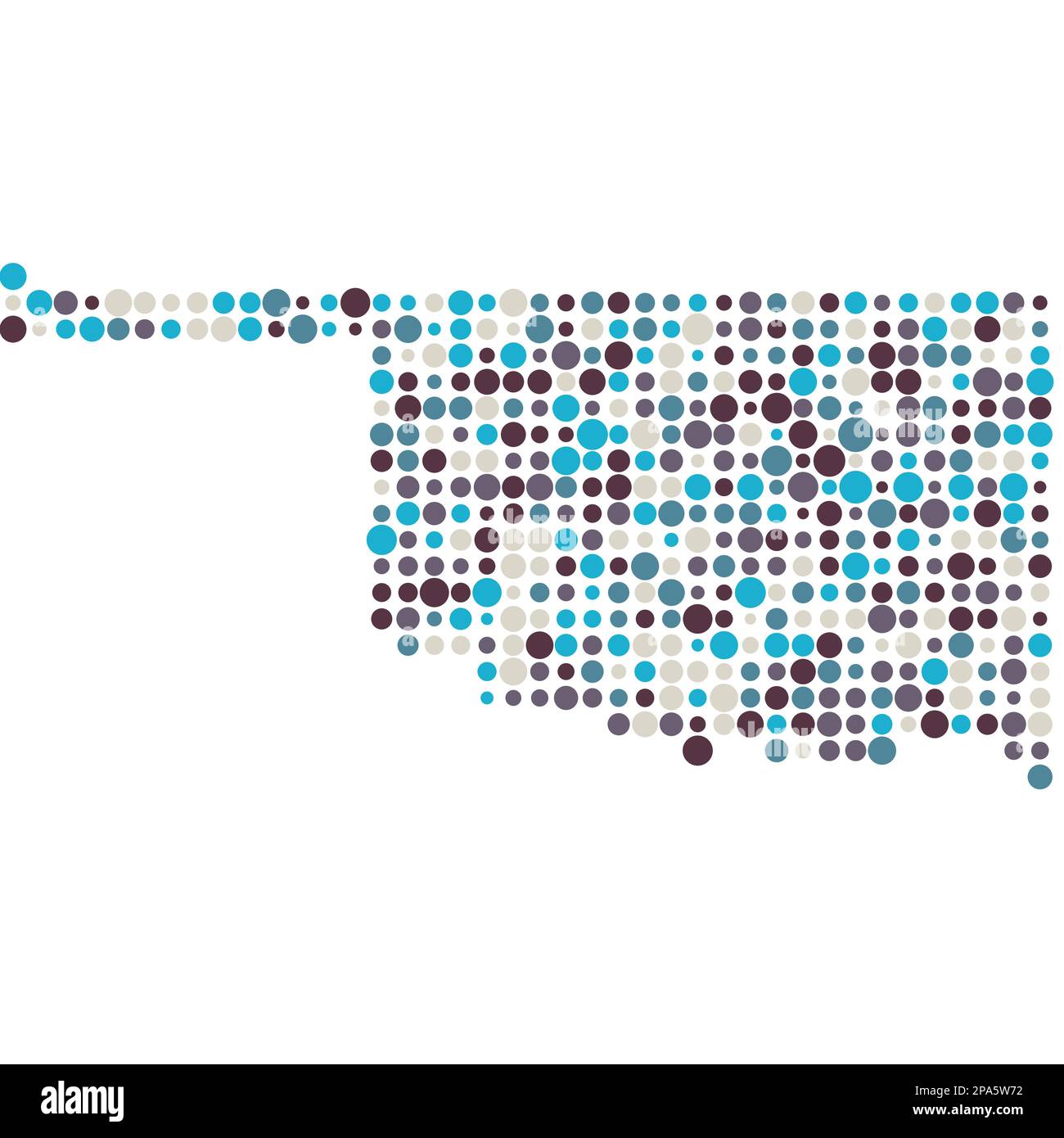 Oklahoma Map Silhouette Pixelated generative pattern illustration Stock ...