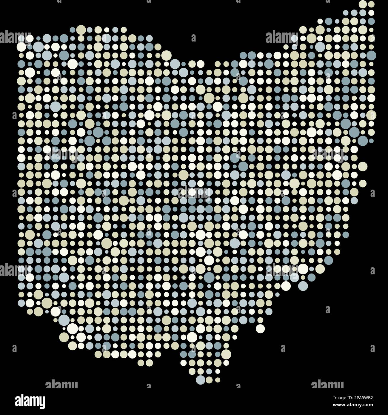 Ohio Map Silhouette Pixelated generative pattern illustration Stock ...