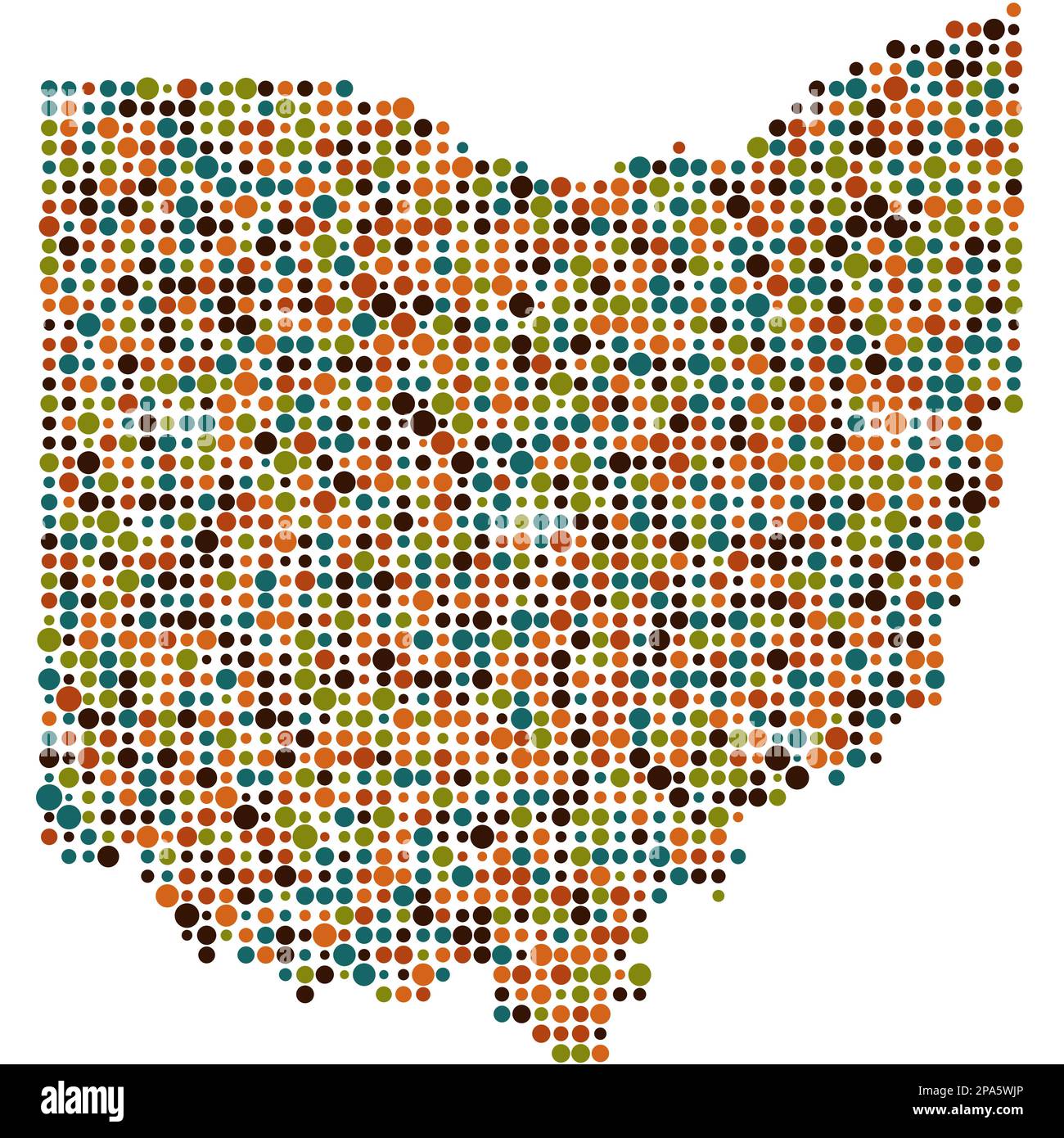Ohio Map Silhouette Pixelated generative pattern illustration Stock ...