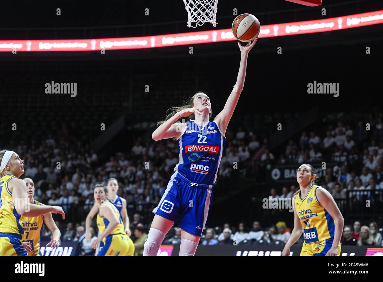 Mechelen's Morgan Bertsch pictured in action during a basketball match ...