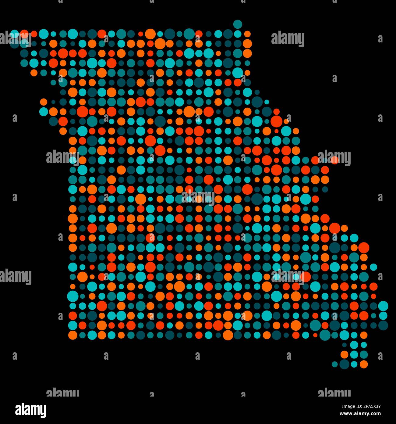 Missouri Map Silhouette Pixelated generative pattern illustration Stock ...