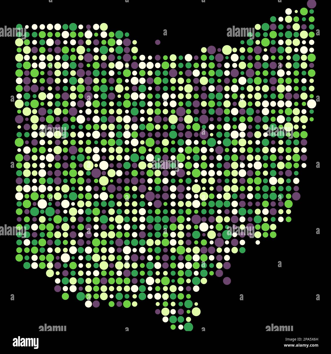 Ohio Map Silhouette Pixelated generative pattern illustration Stock ...