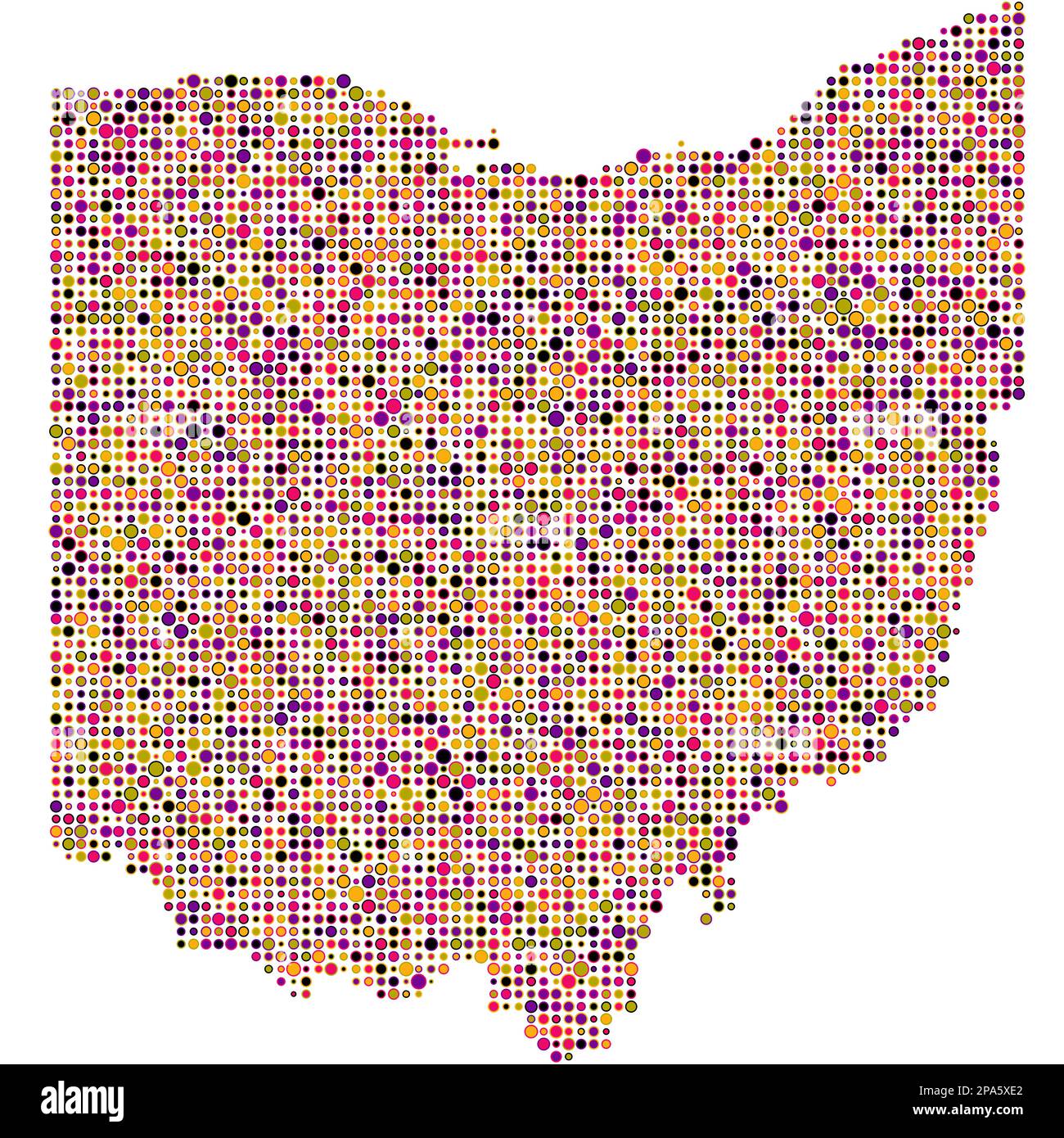 Ohio Map Silhouette Pixelated generative pattern illustration Stock ...