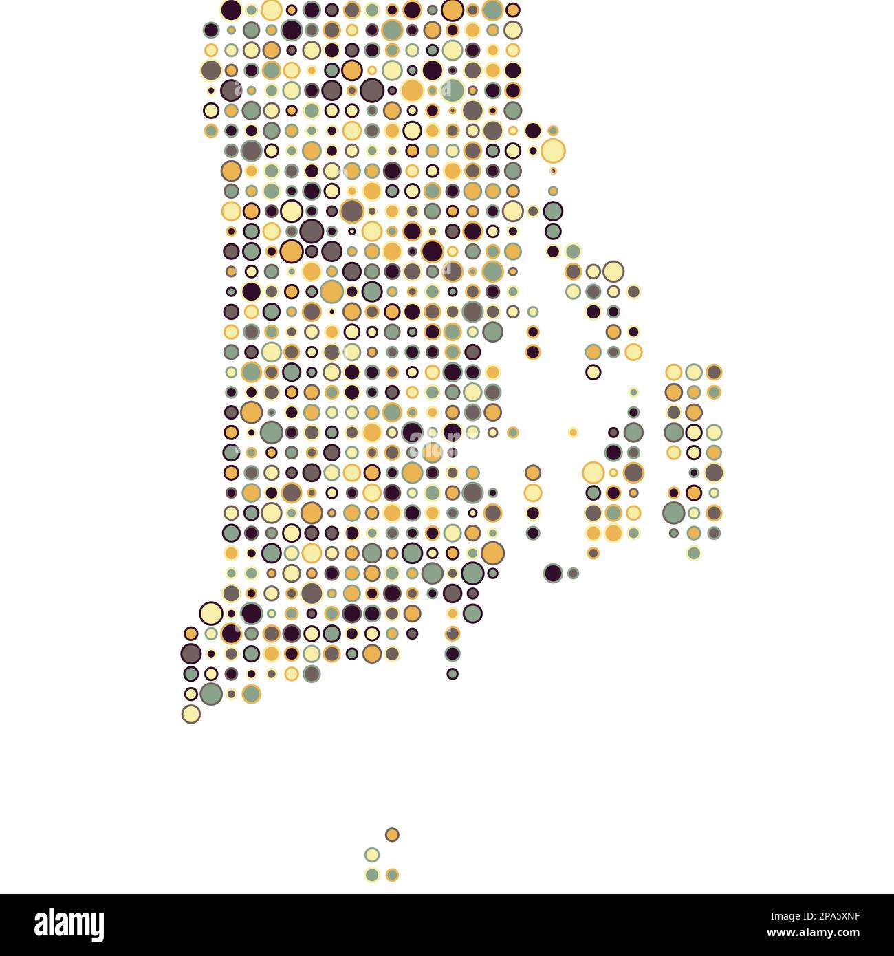 Rhode island Map Silhouette Pixelated generative pattern illustration ...