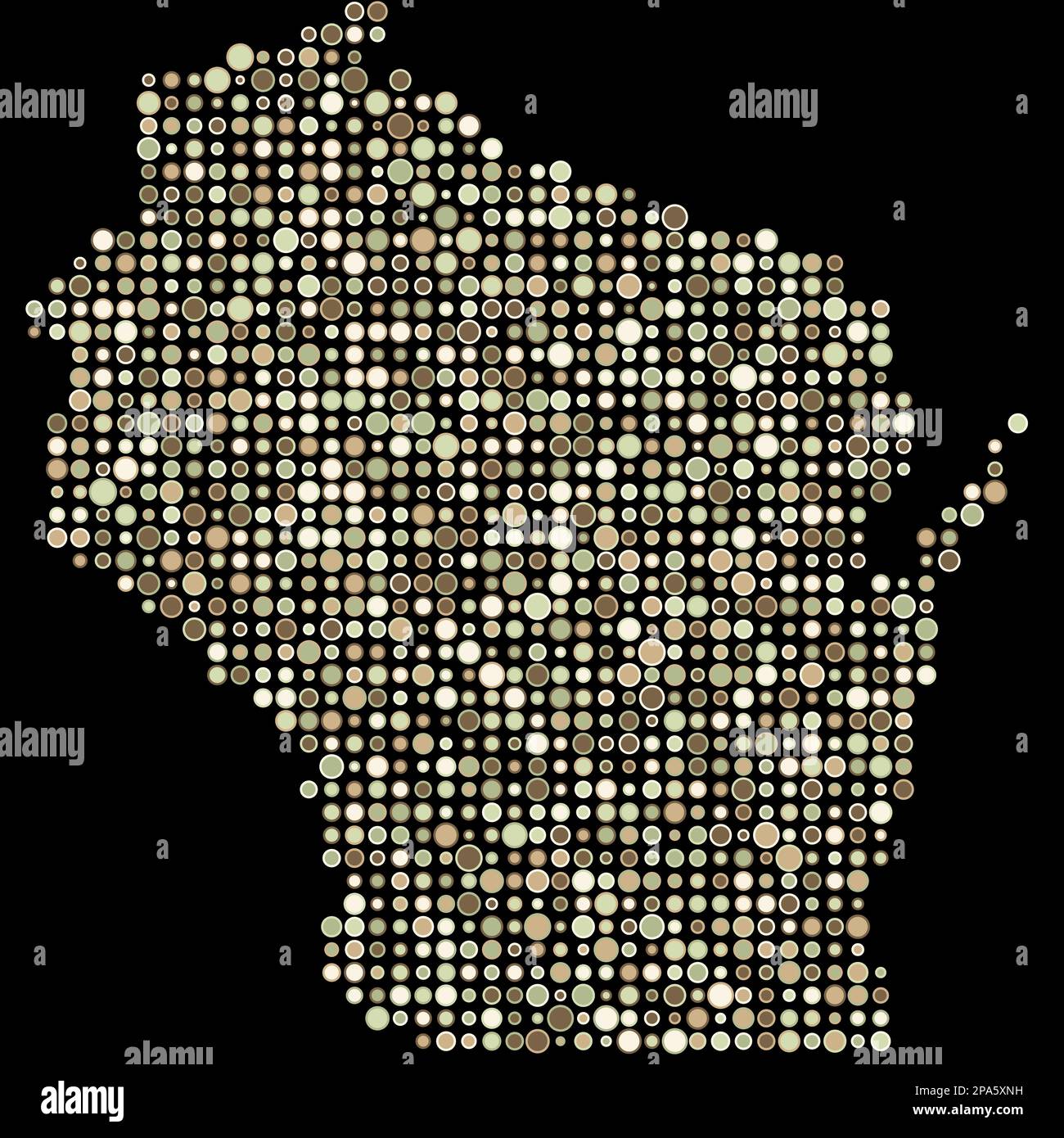 Wisconsin Map Silhouette Pixelated generative pattern illustration ...