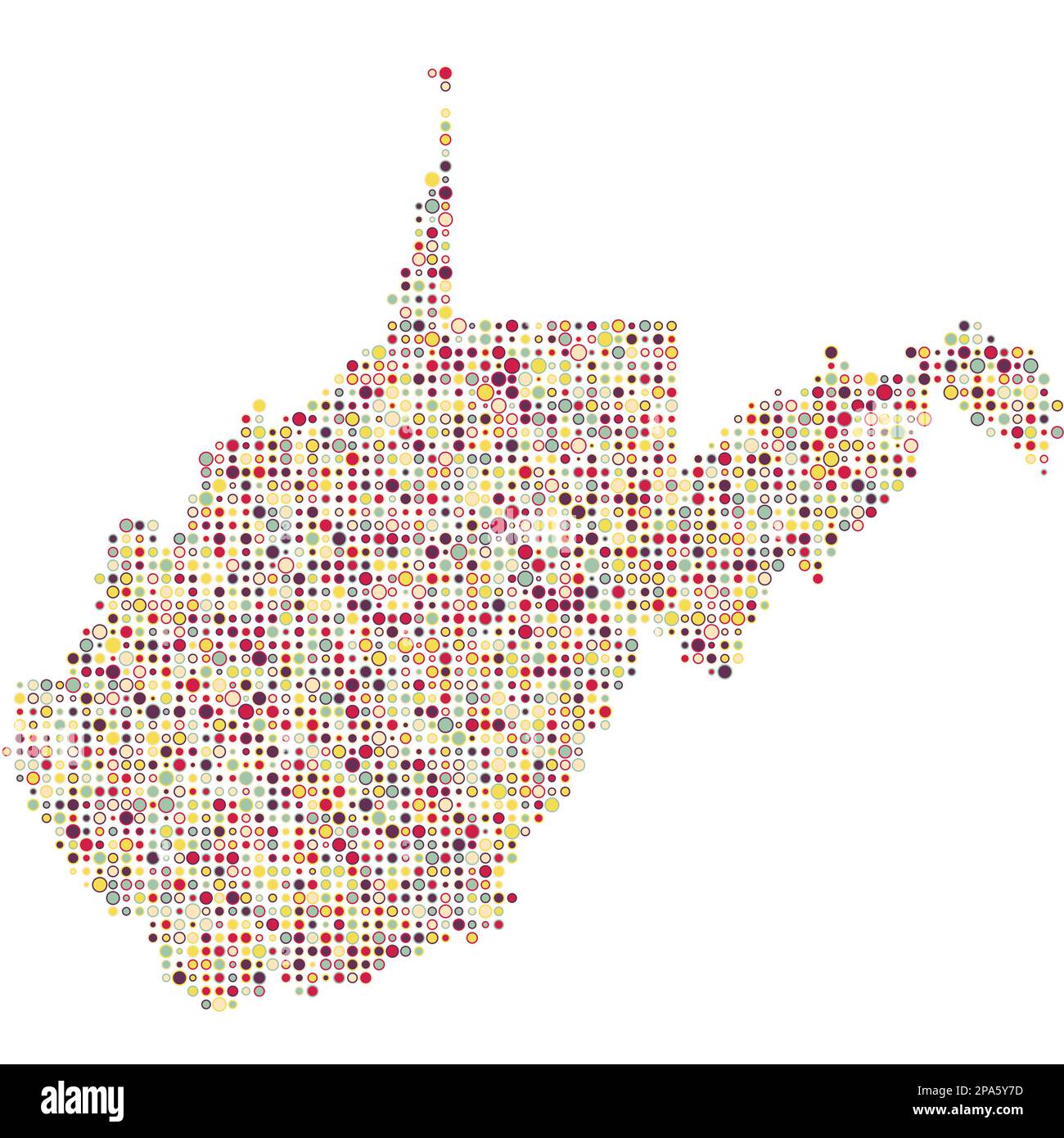 West virginia Map Silhouette Pixelated generative pattern illustration ...