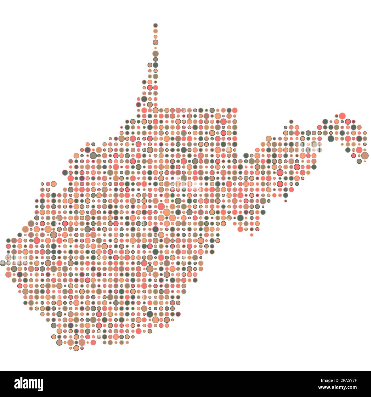 West virginia Map Silhouette Pixelated generative pattern illustration ...