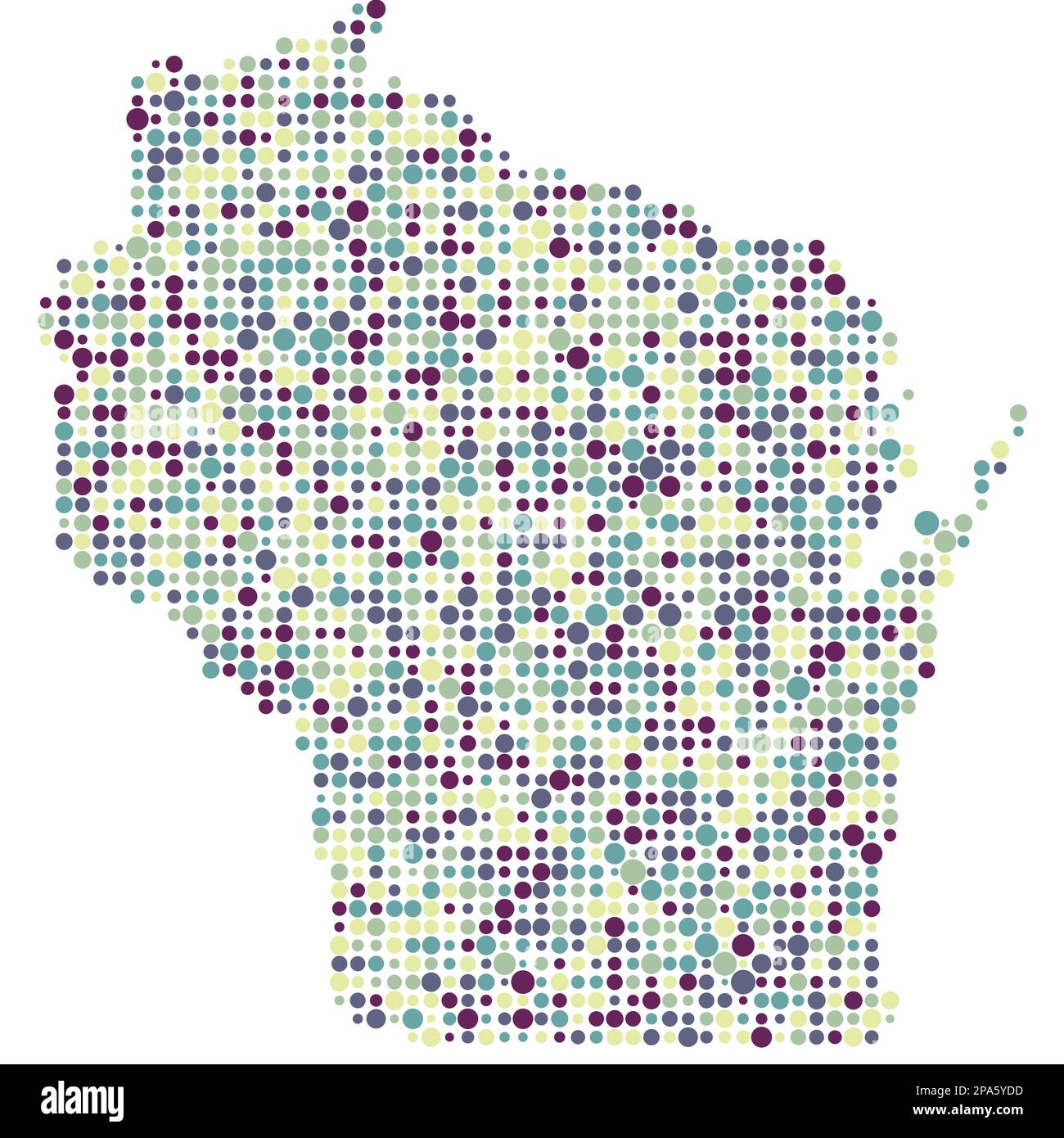 Wisconsin Map Silhouette Pixelated generative pattern illustration ...