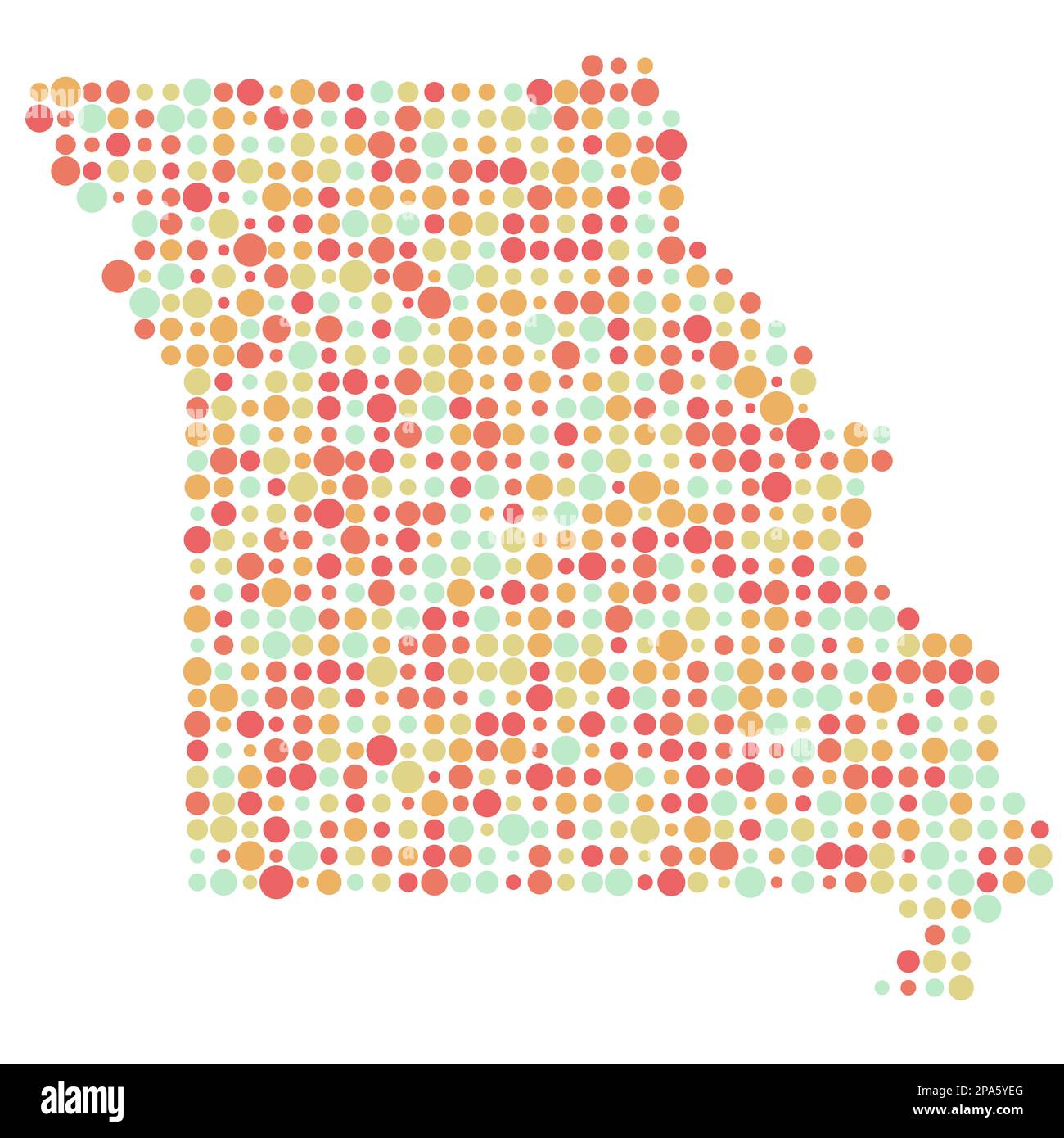 Missouri Map Silhouette Pixelated generative pattern illustration Stock ...