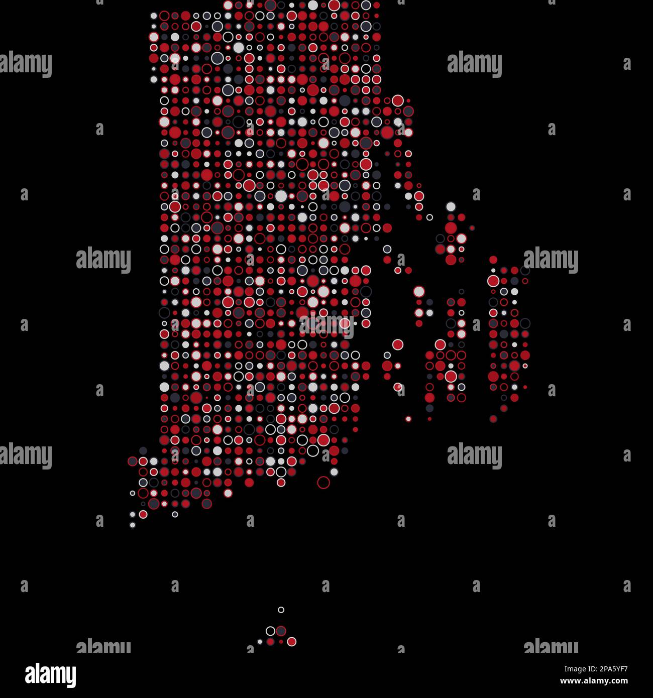 Rhode island Map Silhouette Pixelated generative pattern illustration ...