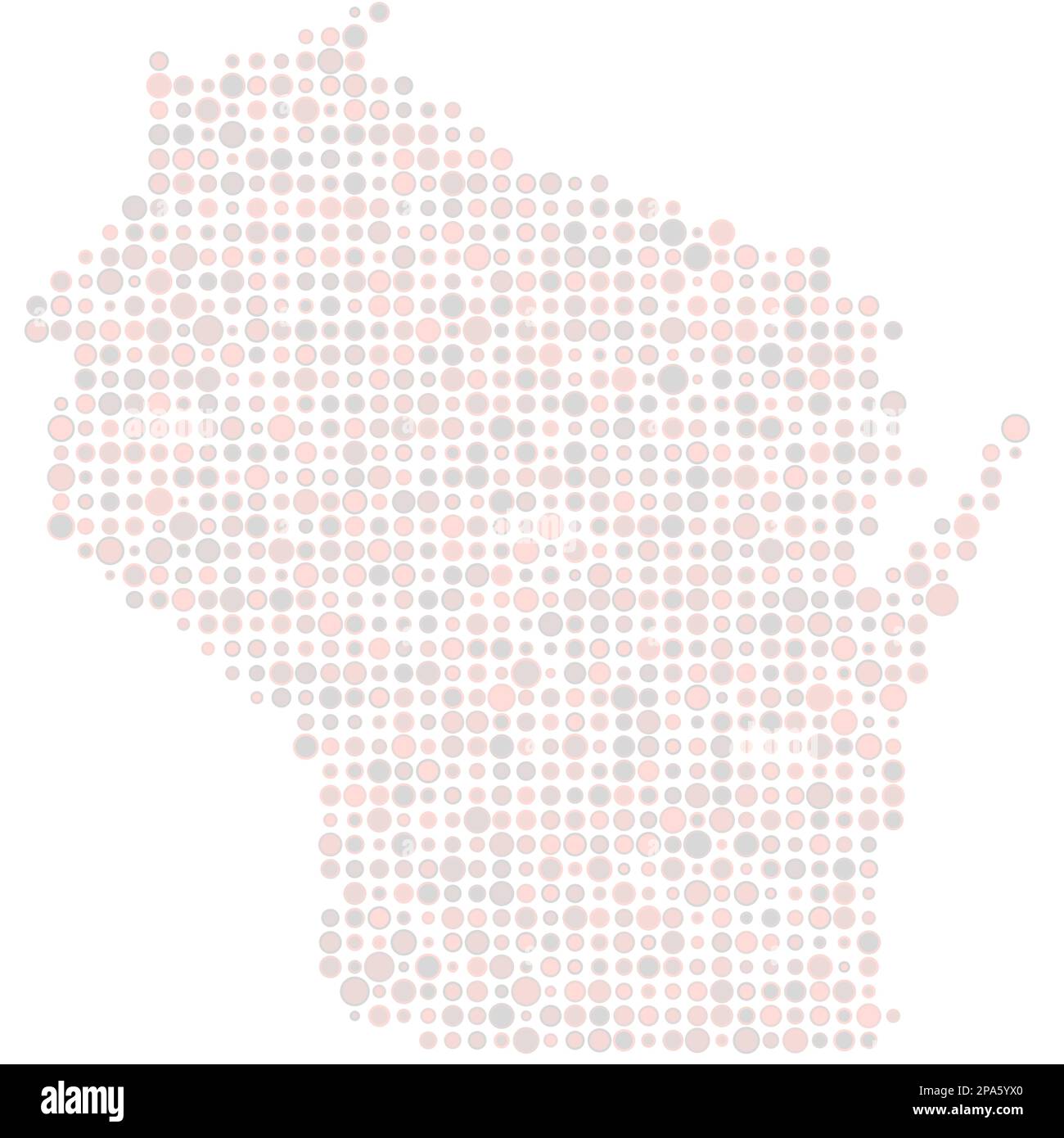 Wisconsin Map Silhouette Pixelated generative pattern illustration ...
