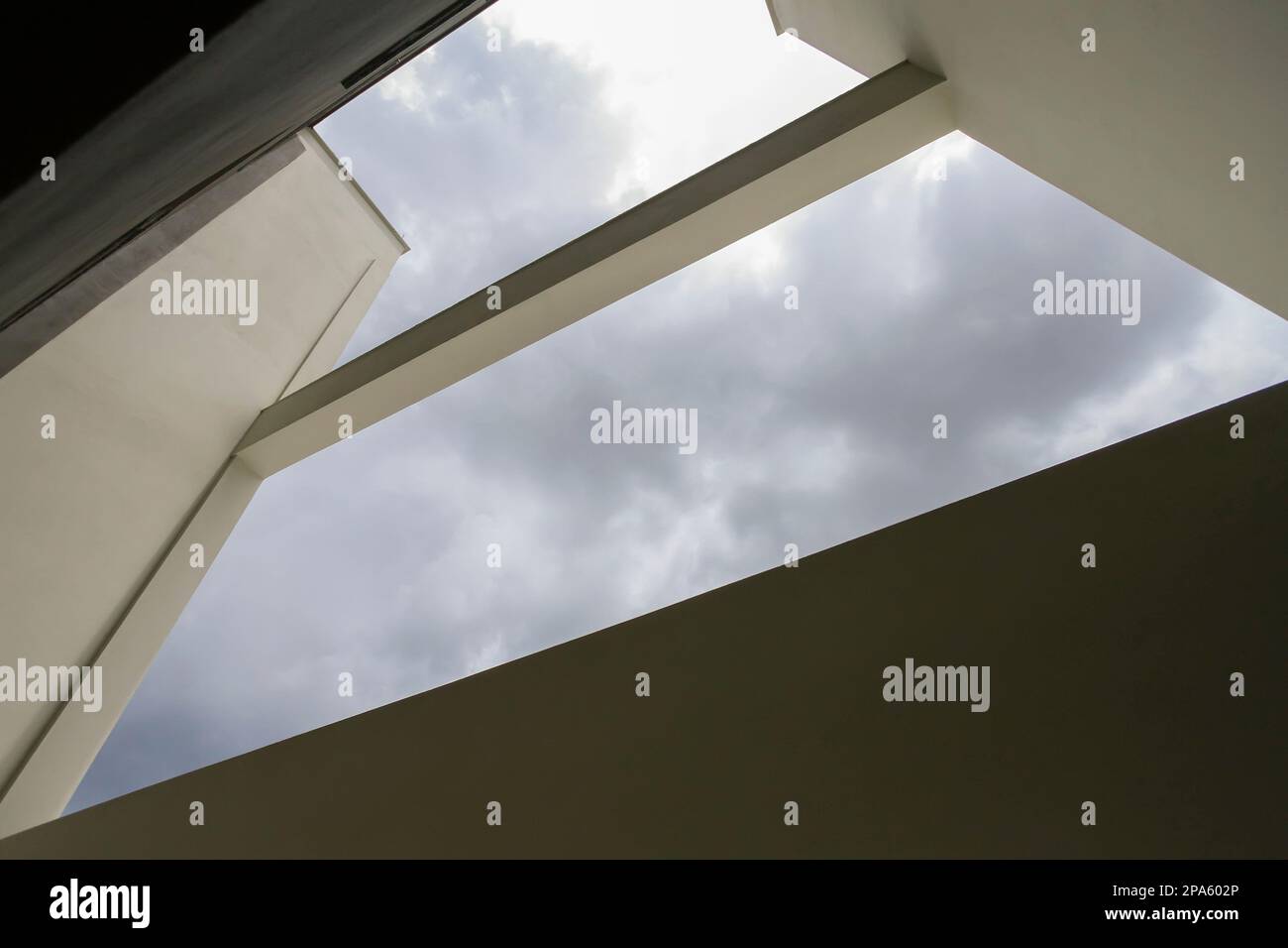 building and architectural detail - curved and straight shapes between ...