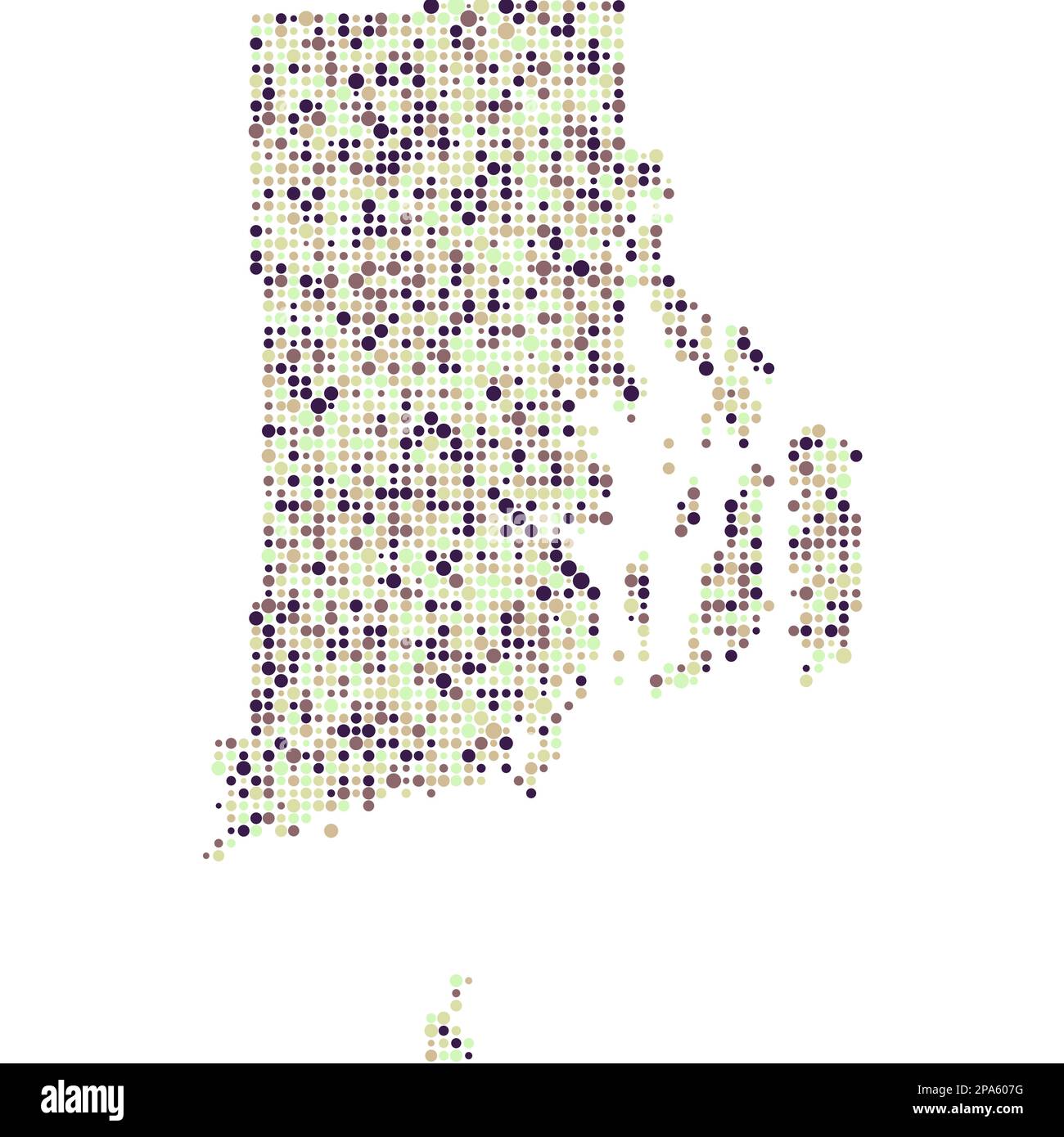 Rhode island Map Silhouette Pixelated generative pattern illustration ...