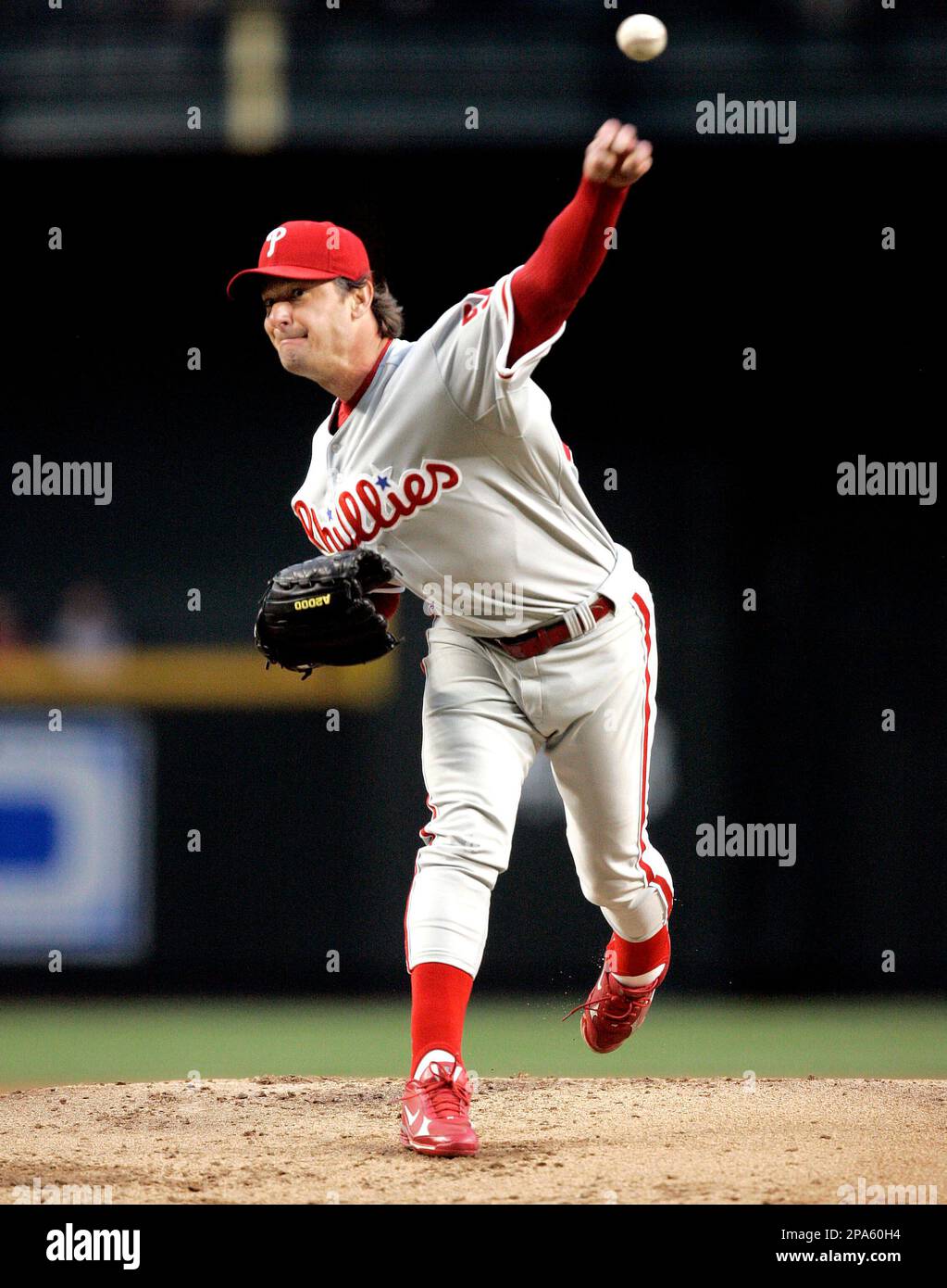 Philadelphia Phillies pitcher Jamie Moyer delivers a pitch during the ...