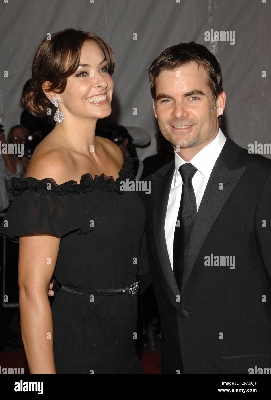 NASCAR driver Jeff Gordon and his wife Ingrid Vandebosch arrive at the ...