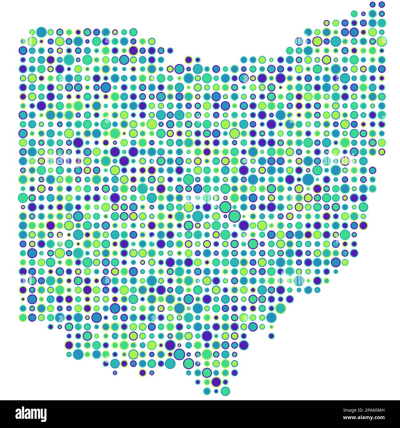 Ohio Map Silhouette Pixelated generative pattern illustration Stock ...