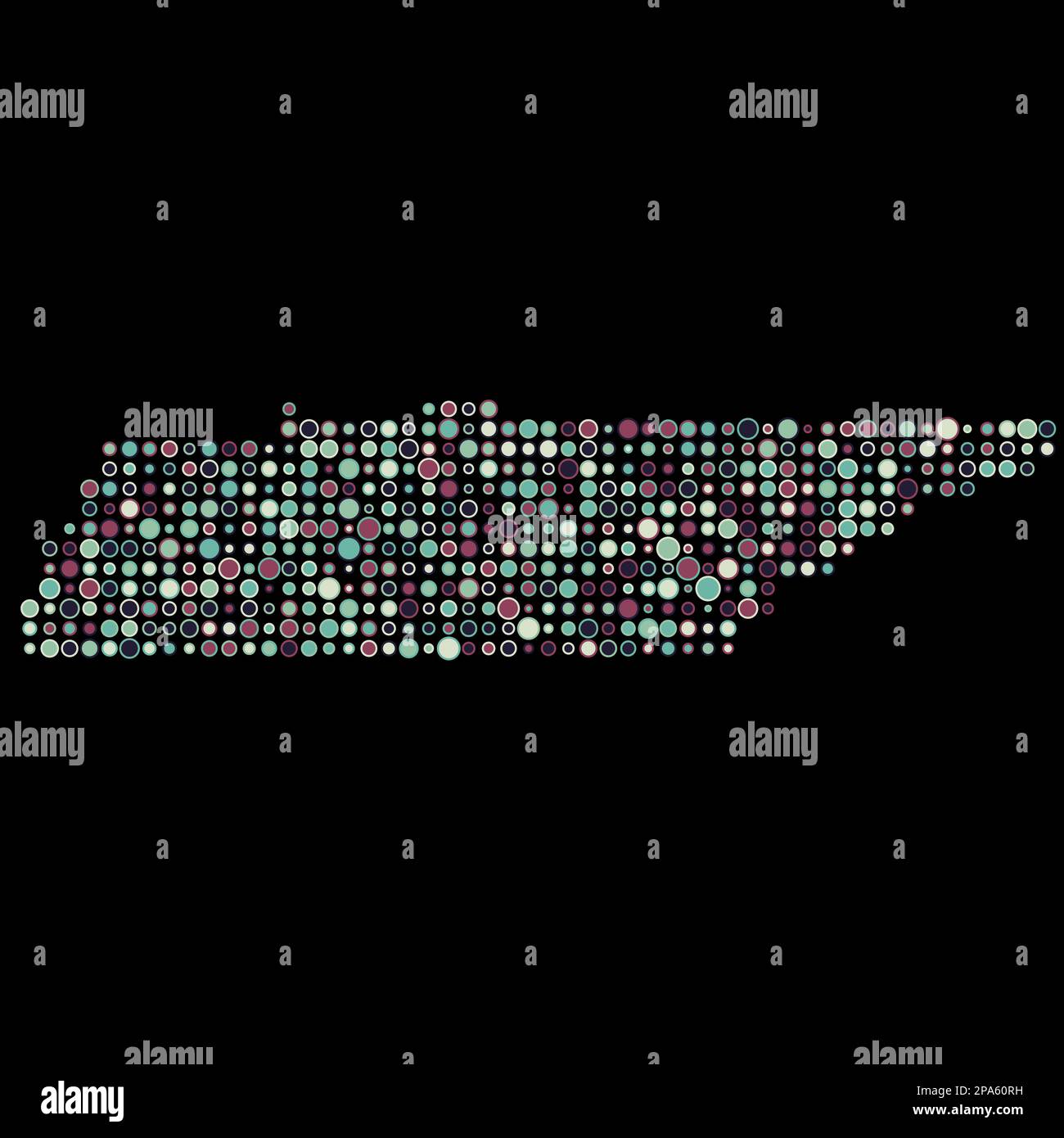 Tennessee Map Silhouette Pixelated generative pattern illustration ...