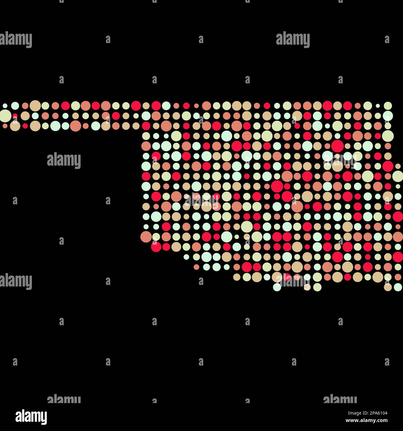 Oklahoma Map Silhouette Pixelated generative pattern illustration Stock ...