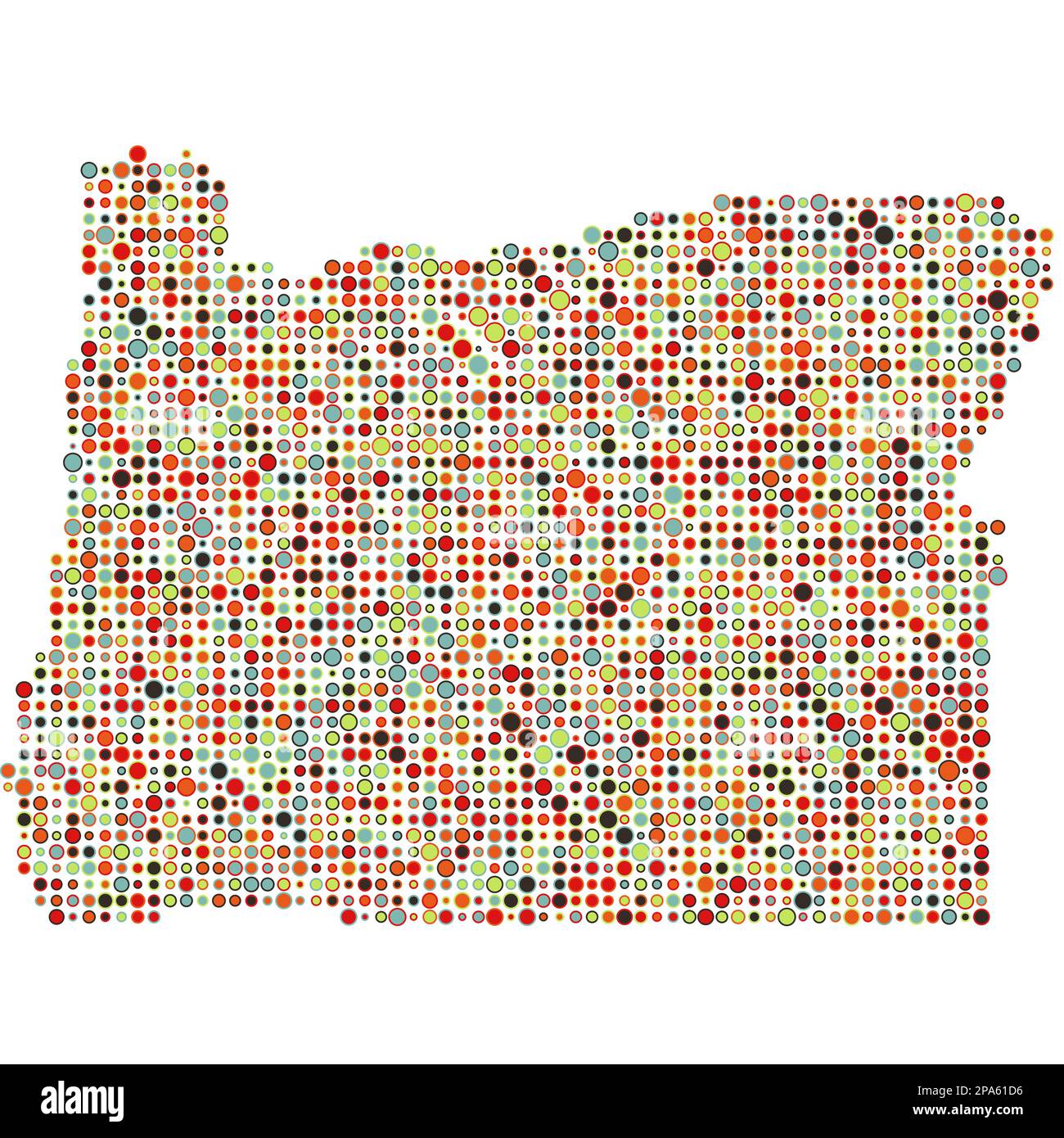 Oregon Map Silhouette Pixelated generative pattern illustration Stock ...