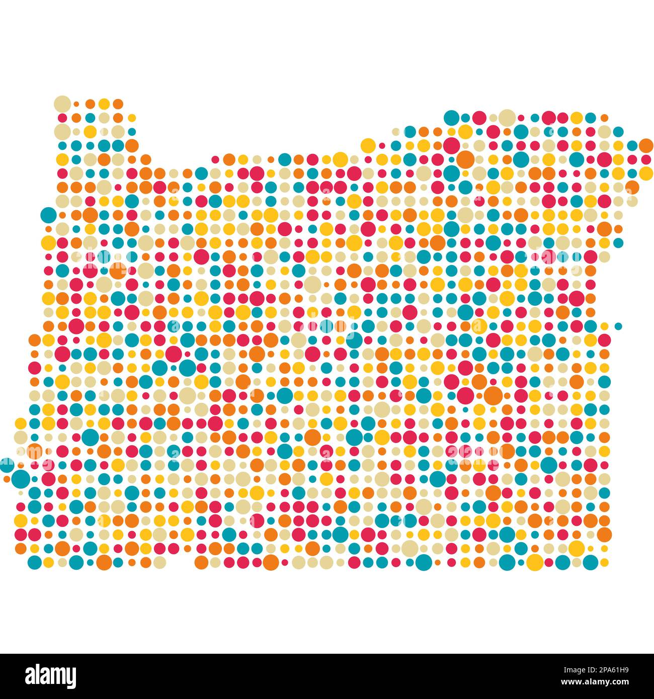 Oregon Map Silhouette Pixelated generative pattern illustration Stock ...