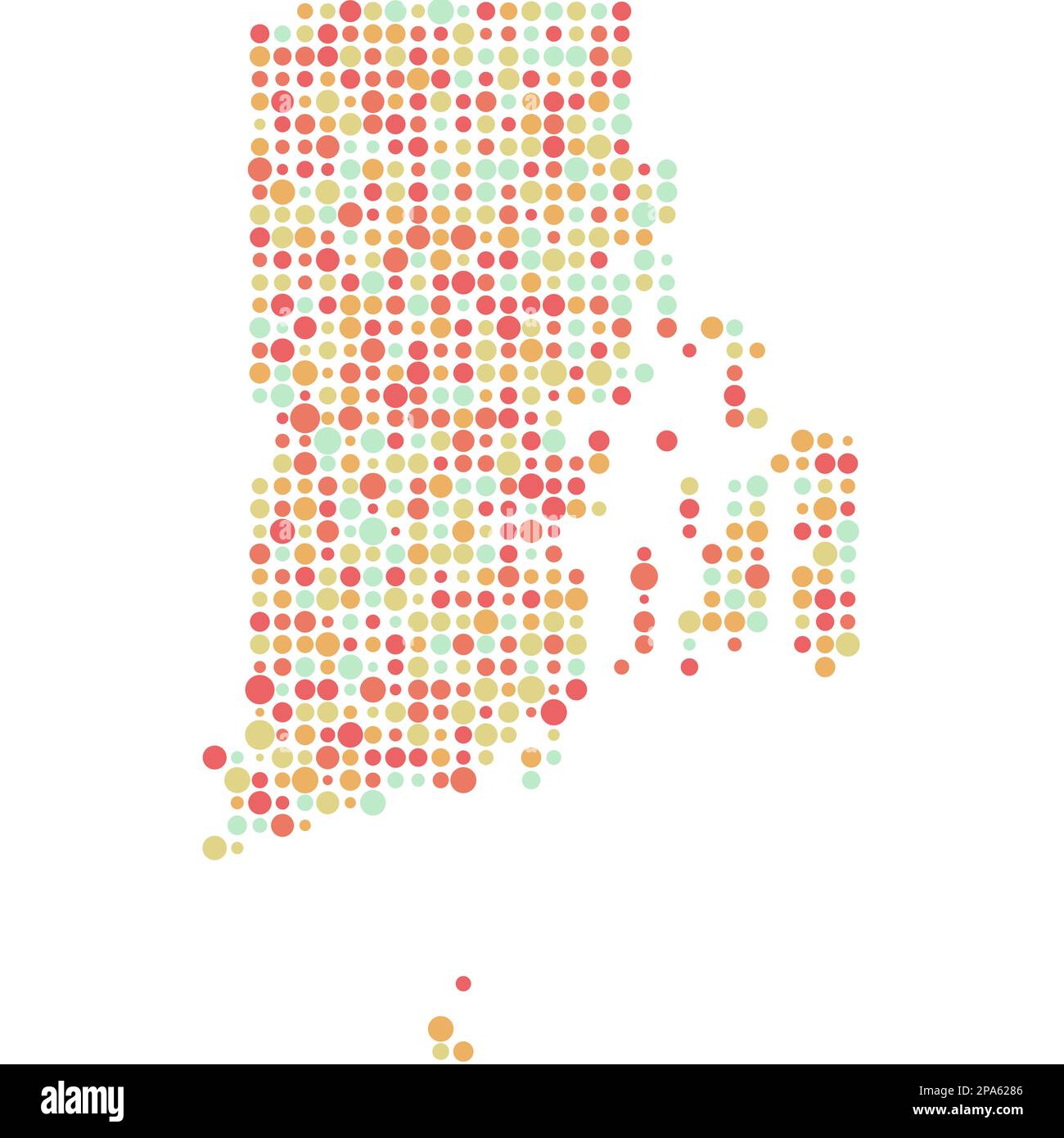 Rhode island Map Silhouette Pixelated generative pattern illustration ...