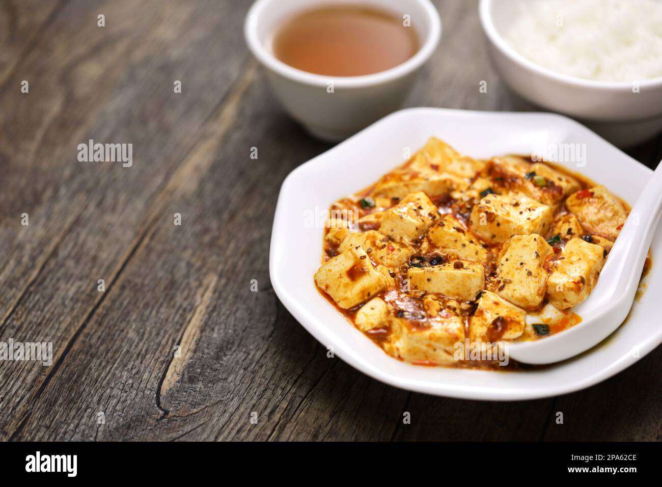 mala tofu ( numbing and spicy bean curd), Chinese Sichuan food Stock ...