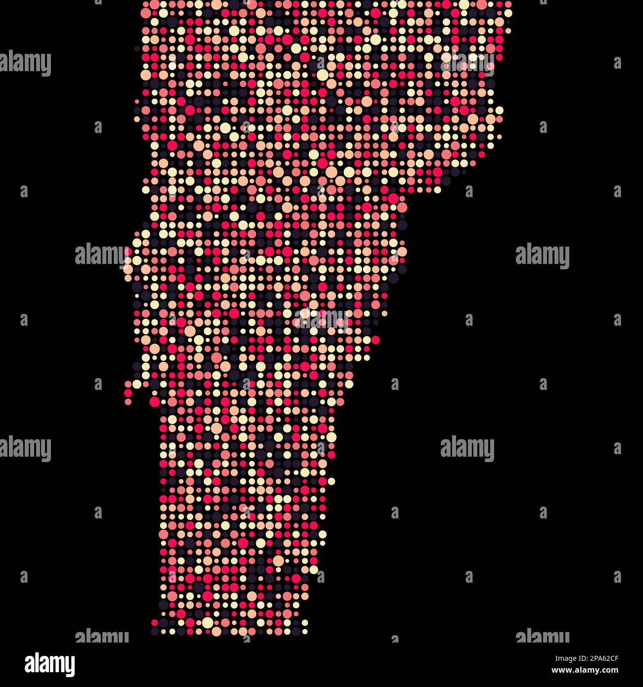 Vermont Map Silhouette Pixelated generative pattern illustration Stock ...