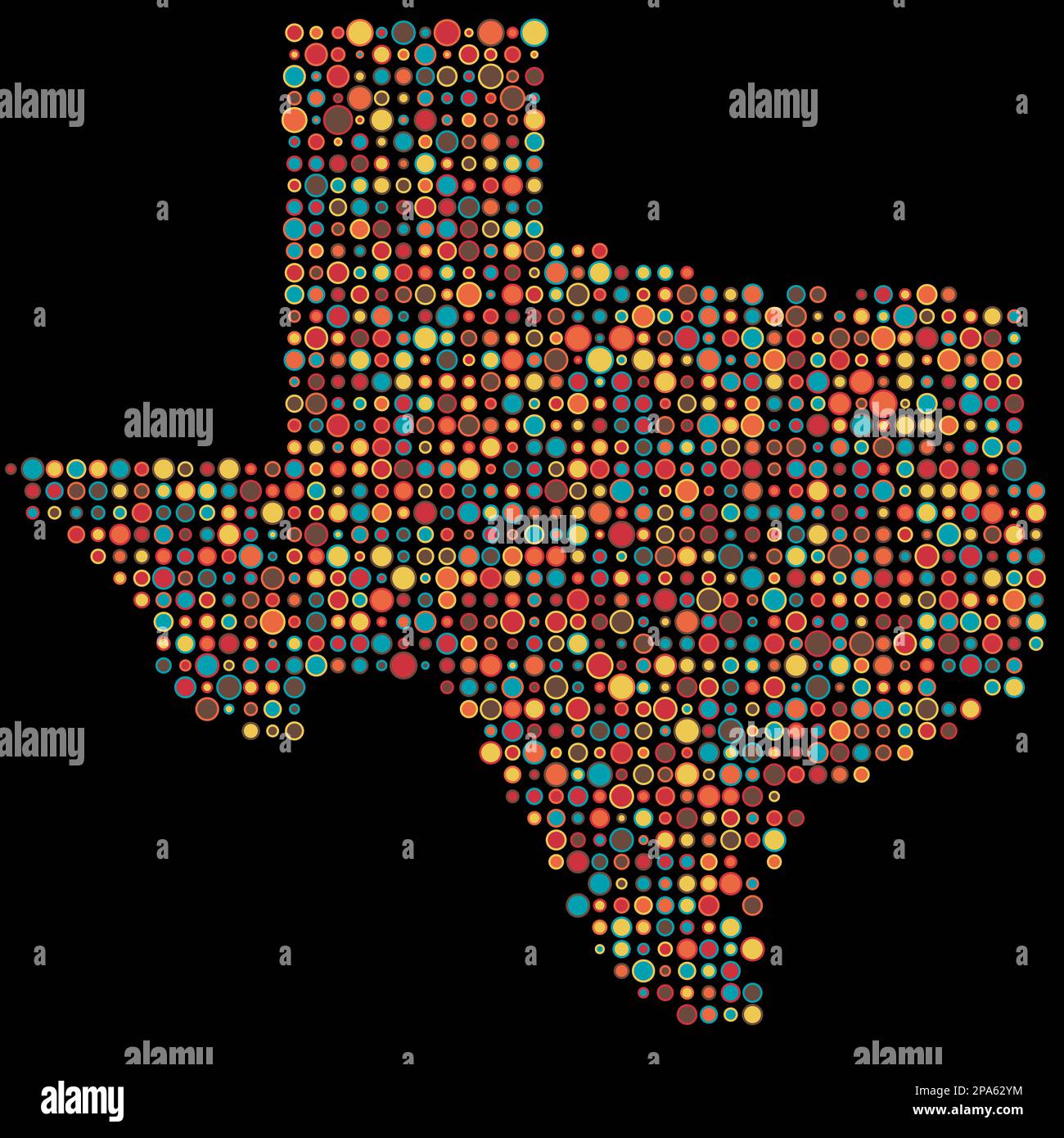 Texas Map Silhouette Pixelated generative pattern illustration Stock ...
