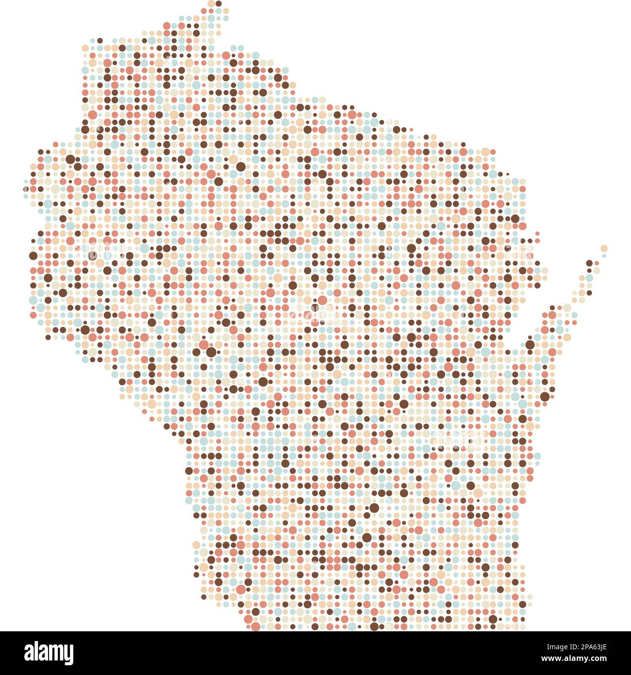 Wisconsin Map Silhouette Pixelated generative pattern illustration ...