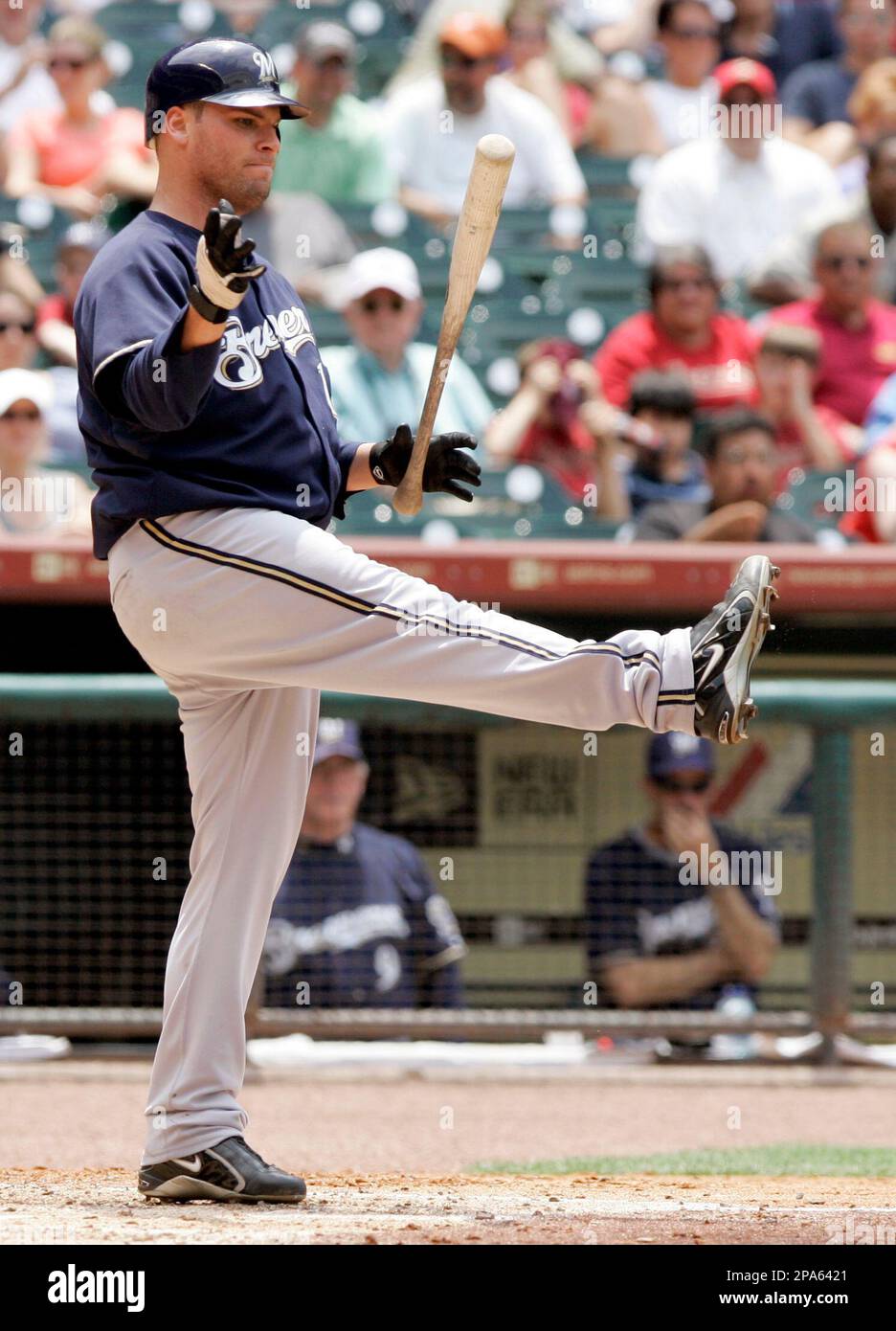 Milwaukee Brewers' Ben Sheets reacts to striking out in the fourth ...