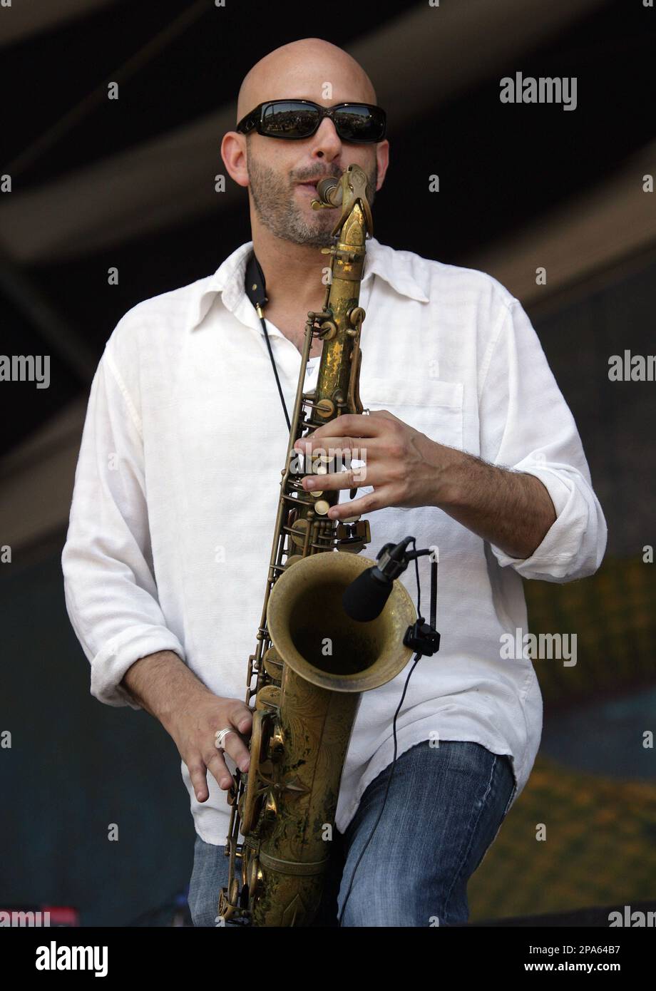Galactic horn player Ben Ellman performs during the 2008 New Orleans ...