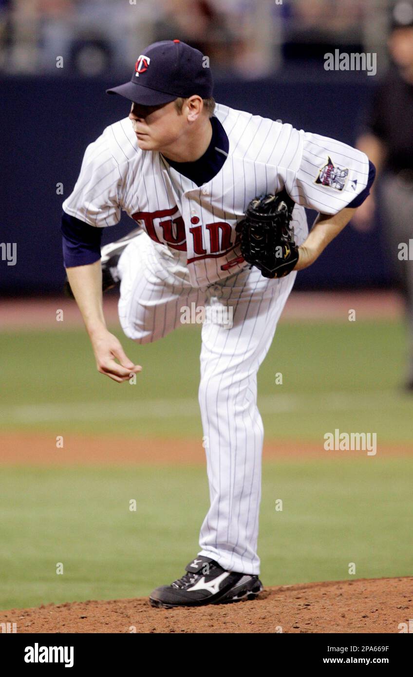 Minnesota Twins relief pitcher Brian Bass, who replaced injured starter ...