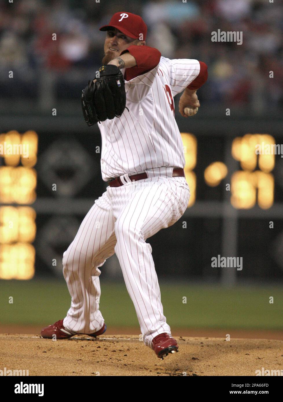 Philadelphia Phillies starting pitcher Brett Myers throws against the ...