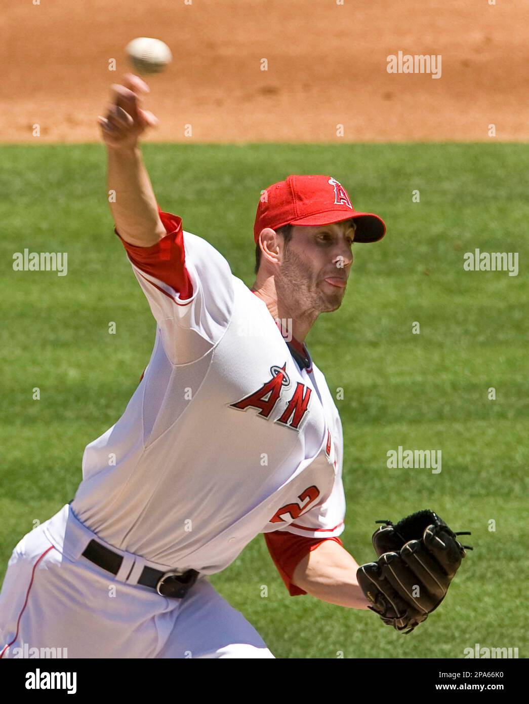 Los Angeles Angels pitcher Jon Garland throws against the Baltimore ...