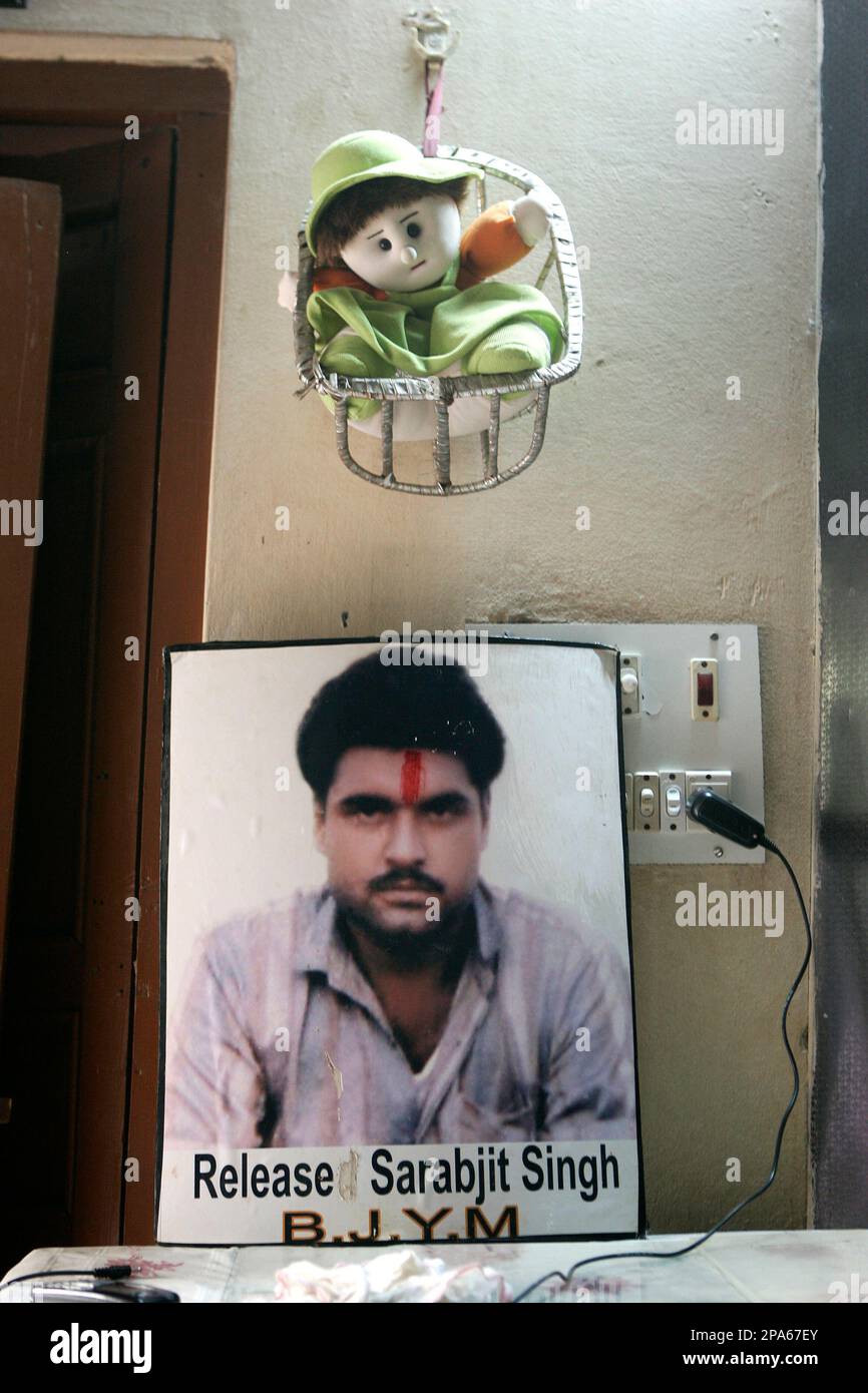 A photograph of Sarabjit Singh, an Indian prisoner facing execution in ...