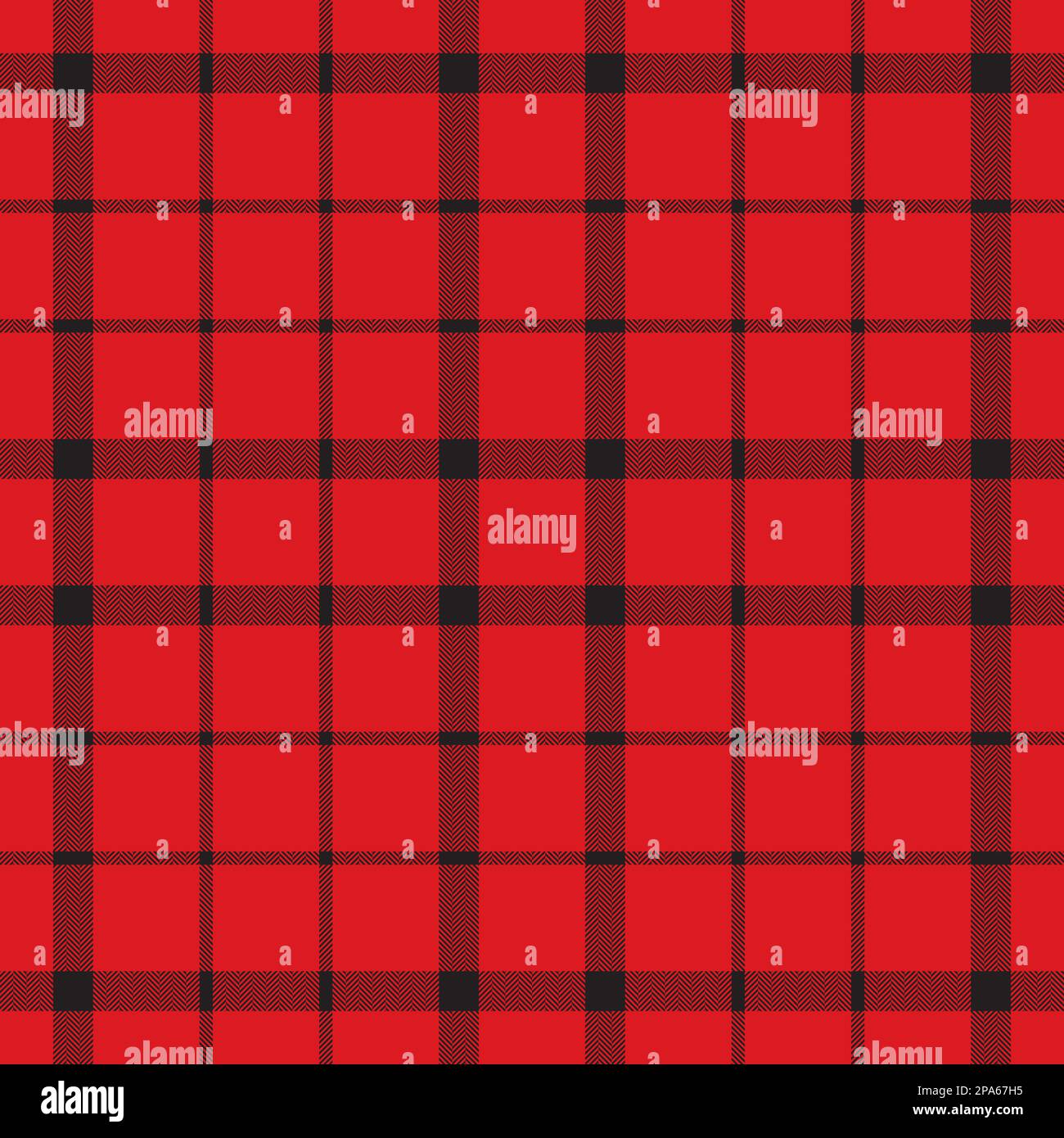 Plaid seamless pattern in red. Check fabric texture. Vector textile ...