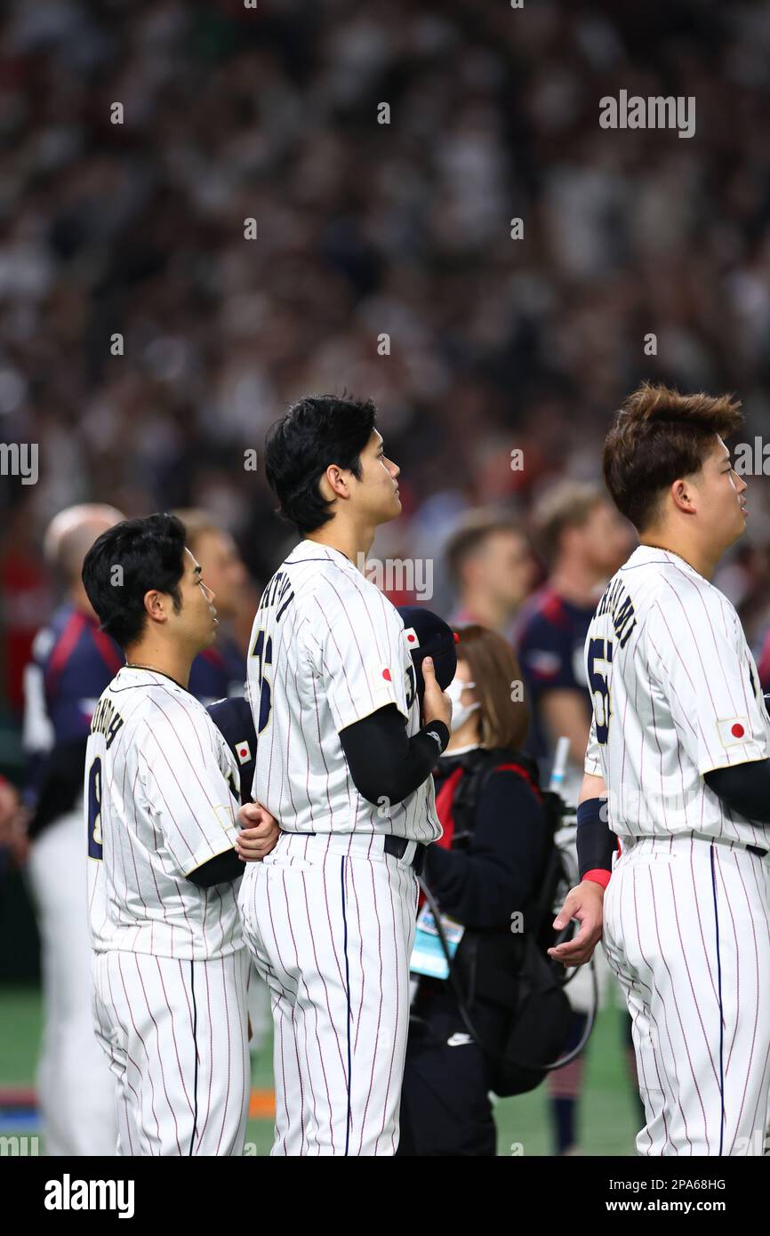 Tokyo, Japan. 11th Mar, 2023. (L-R) Kensuke Kondoh, Shohei Ohtani ...