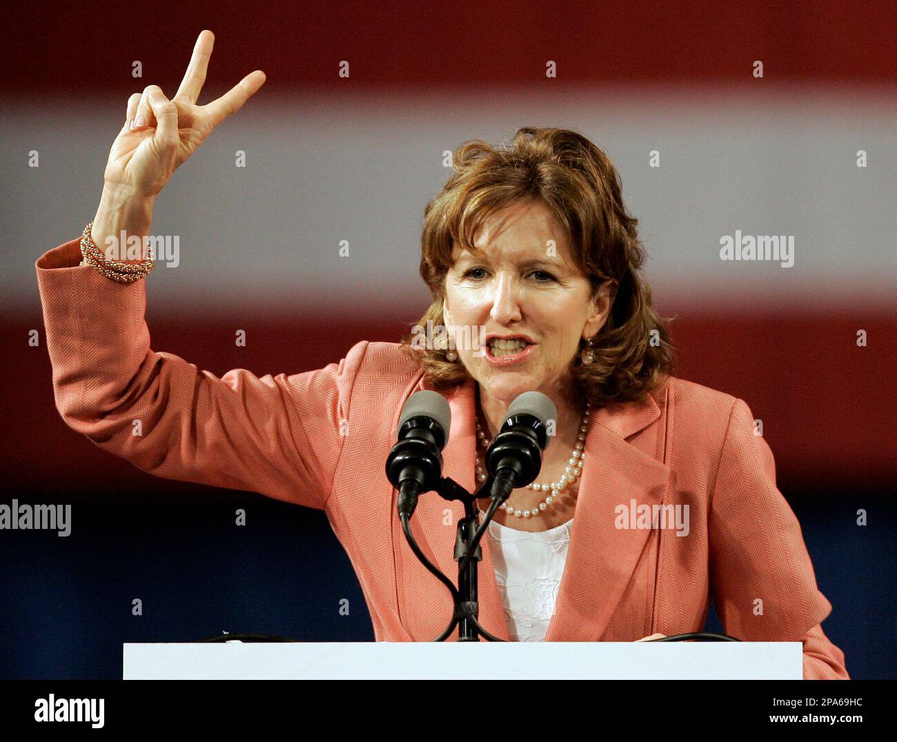 U.S. Senate hopeful, State Sen. Kay Hagan, D-Guilford, speaks during ...