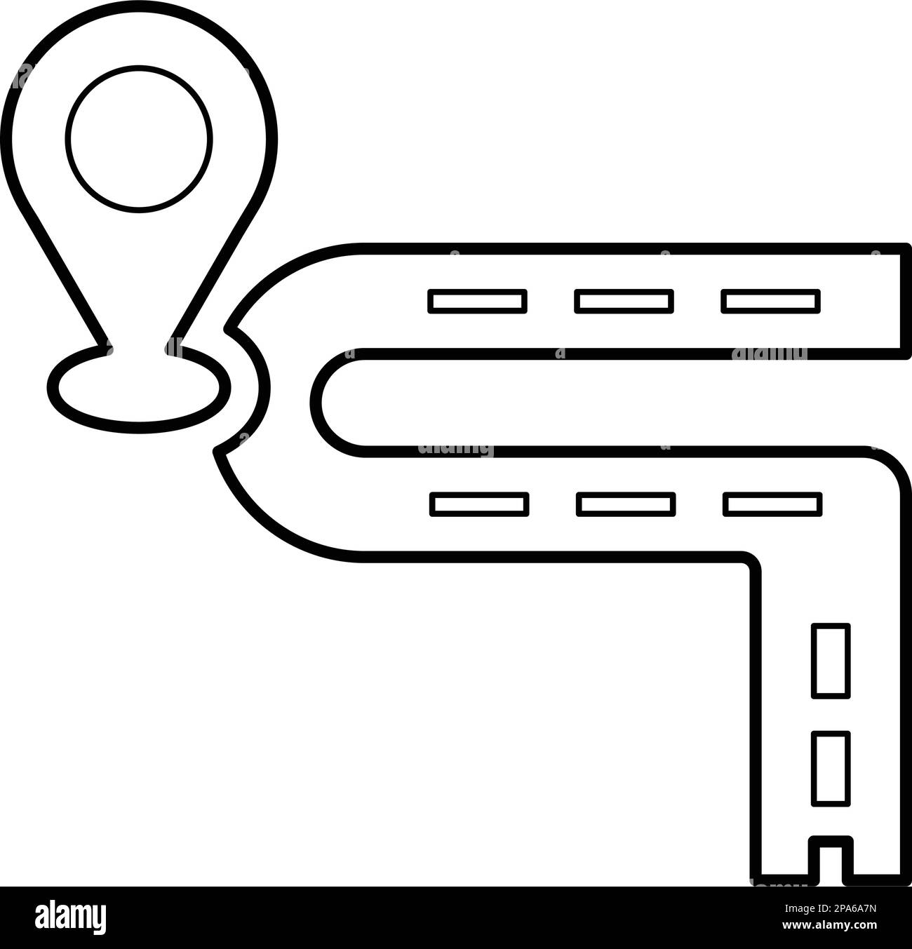 Map pin on road Black and White Stock Photos & Images - Alamy