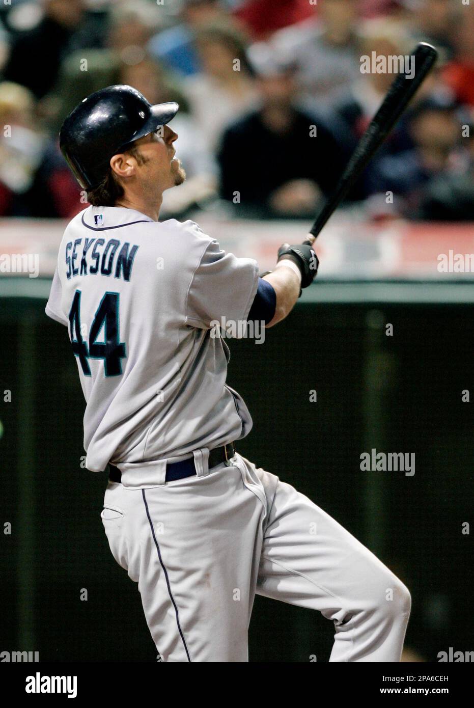 Seattle Mariners' Richie Sexson watches his 10th inning home run off ...