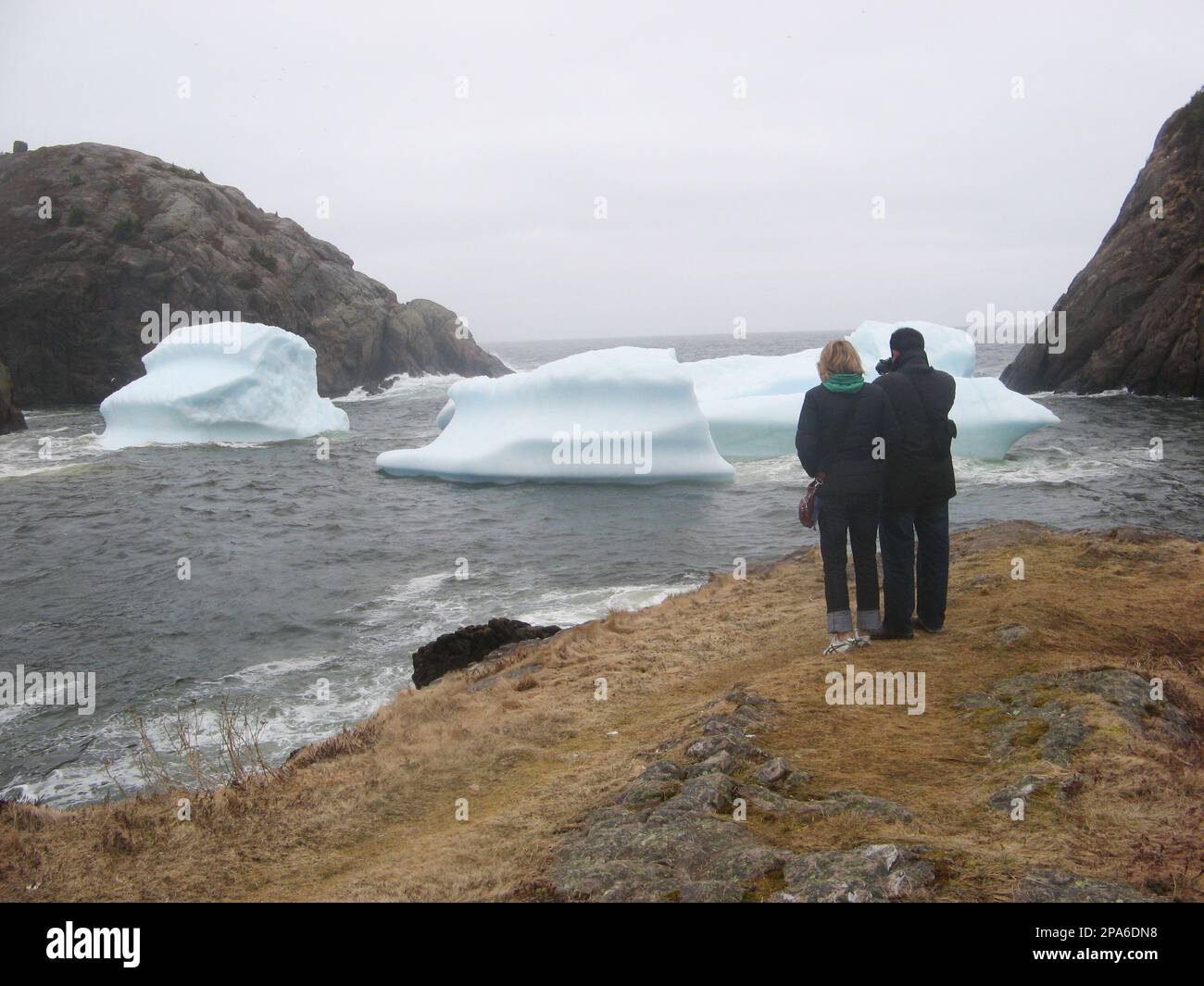 An iceberg floats in the water at the fishing village of Quidi Vidi, in ...