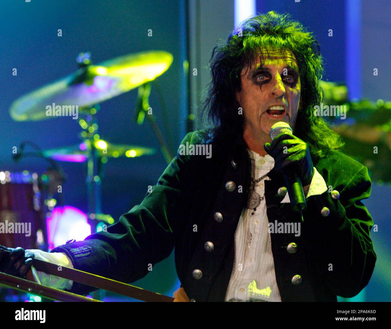US singer Alice Cooper performs in a tv studio in Huerth, western ...