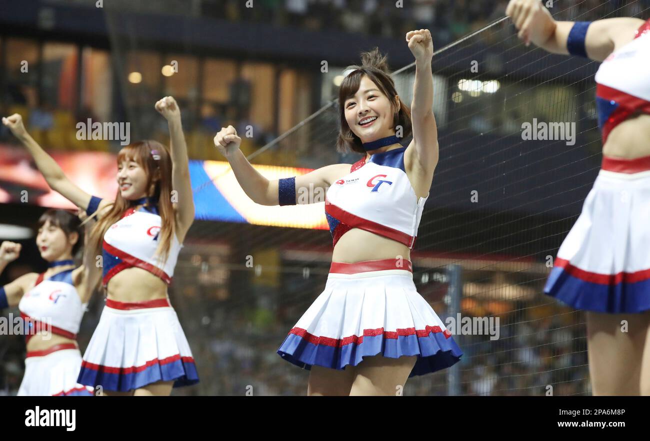 Chinese Taipei cheerleaders perform to support winning the World ...