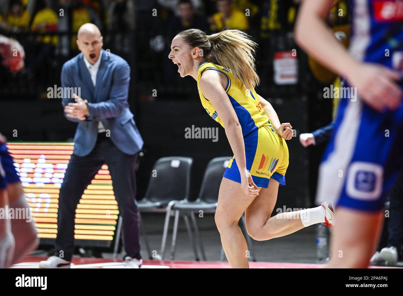 Castors' Matea Tadic celebrates after scoring during a basketball match ...