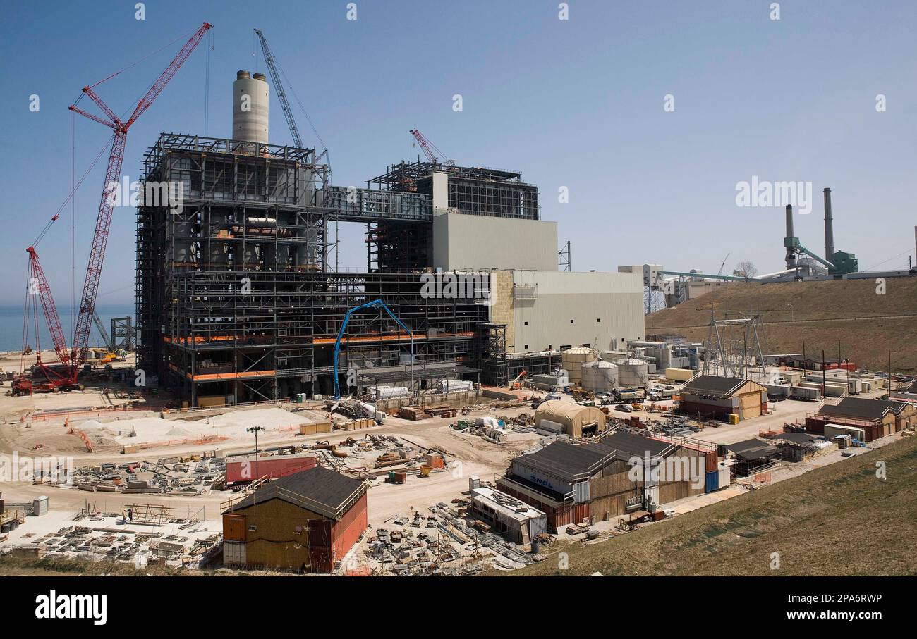 Construction continues on the Elm Road Generating Station, a coal-fired ...