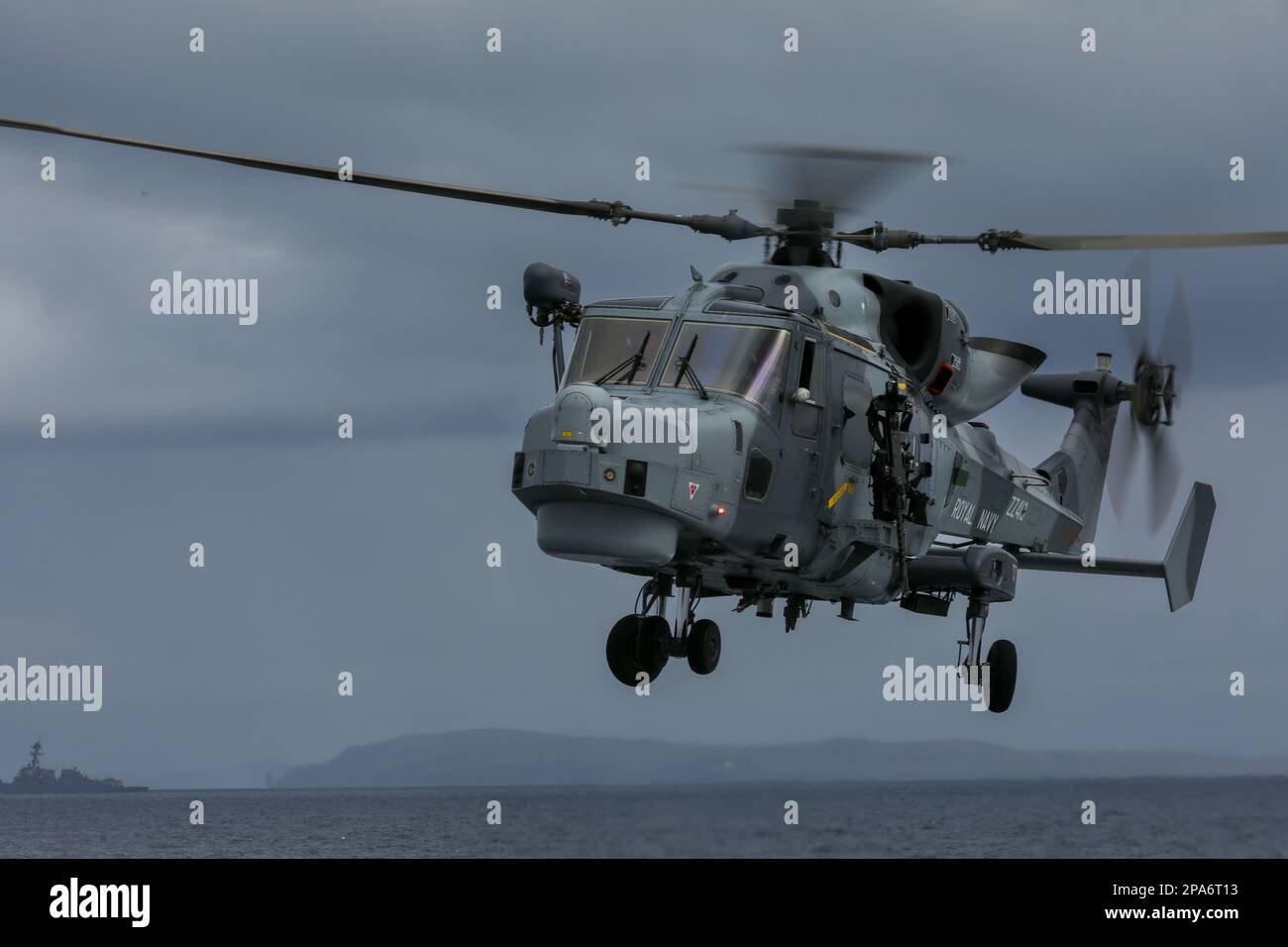 A naval Wildcat helicopter operated by the Royal Navy Stock Photo - Alamy