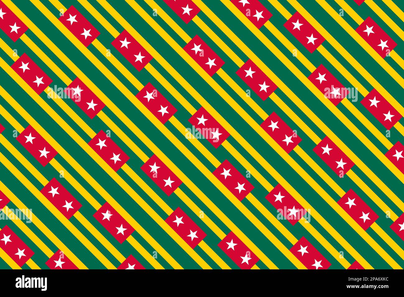Geometric pattern in the colors of the national flag of Togo. The ...